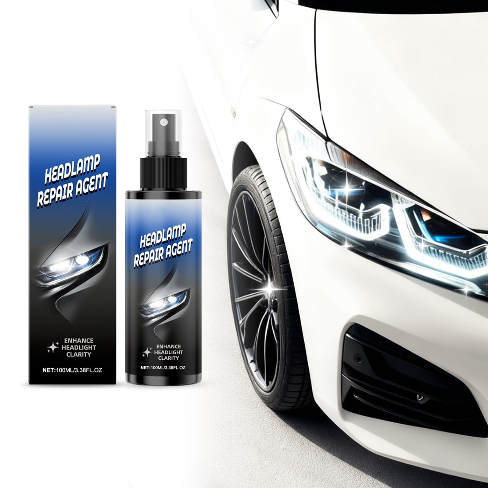 Qiweii 100ml Car Headlights Nursing Set, Oxidation Yellowing Removal ...