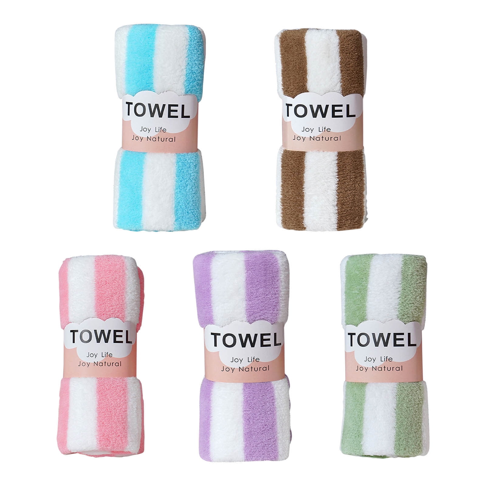 Qiweii 5 Piece Color Mixed Coral Fleece Towels 13.78x29.53 Inch ...