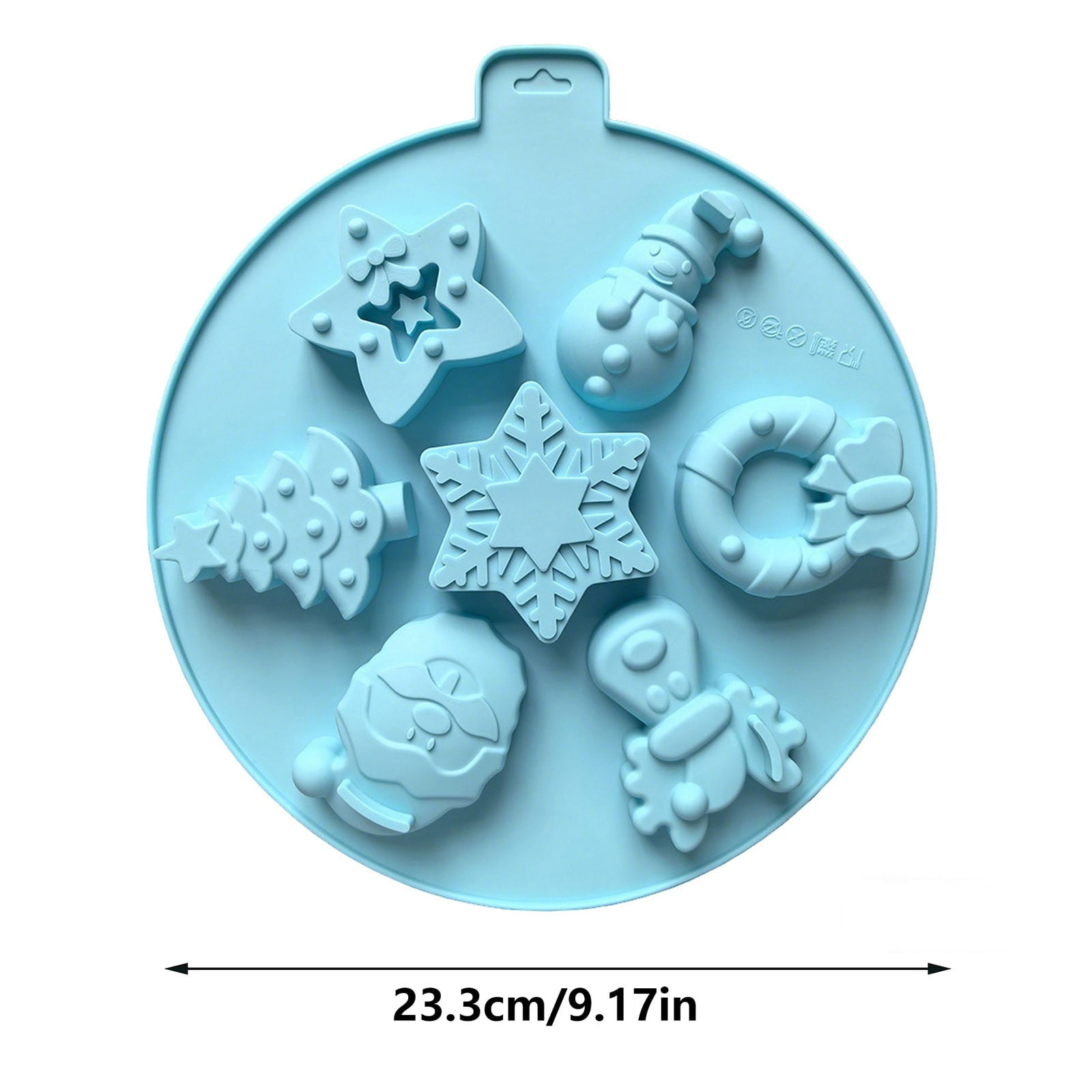 Qiweii 7 Cavity Silicone Snowman Mold，Chocolate Cookie Pudding Ice Cube ...