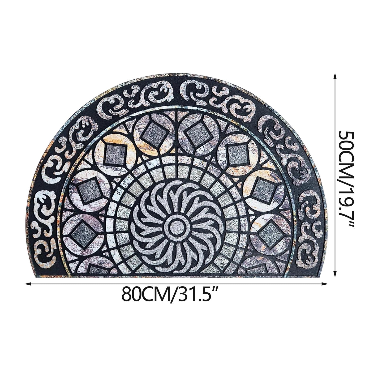 Qiweii Bohemian Style Half Round Crystal Velvet Non Slip Mat，50x80cm ...
