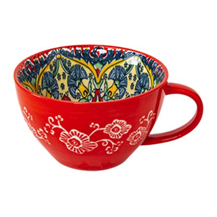 Bico Blue Talavera 12oz Ceramic Coffee Cup with Infuser and Lid ...