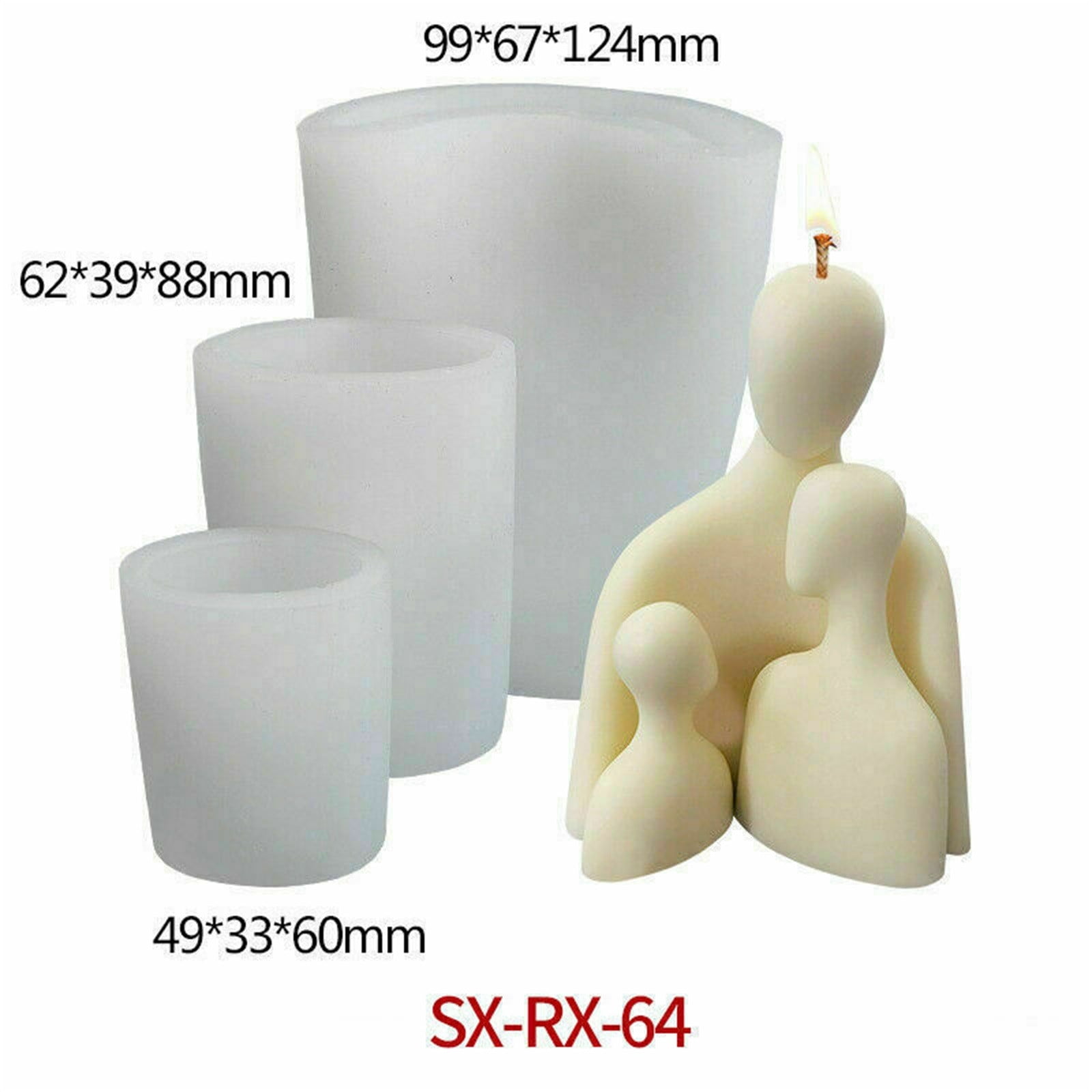 Qiweii DIY Humanoid Scented Candle Mold Set Silicone Mould for Home ...