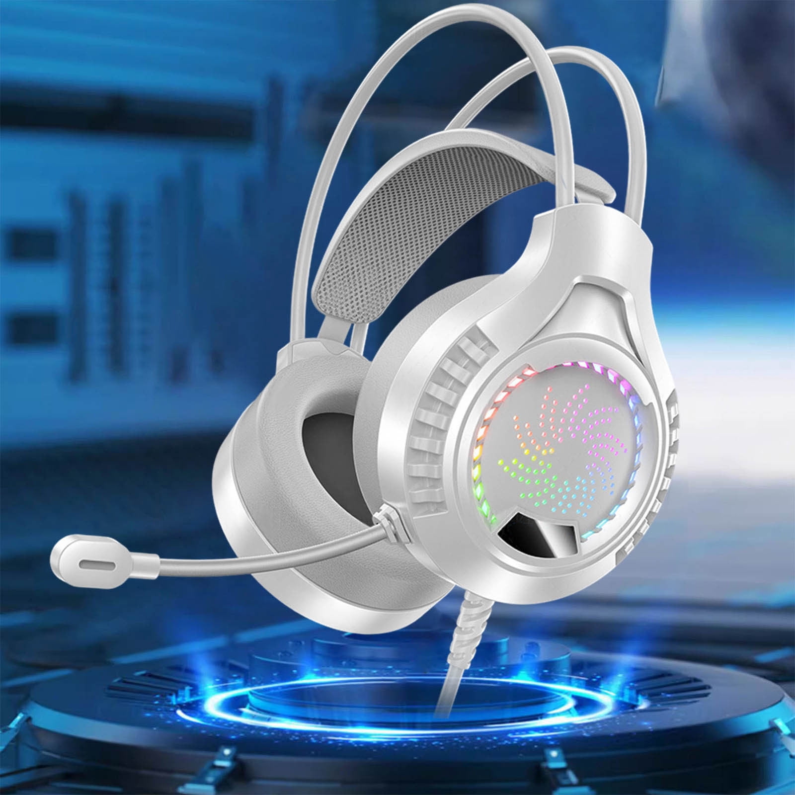 Qiweii Headworn Computer Gaming Earphones-Wired Earphones- Illuminated ...