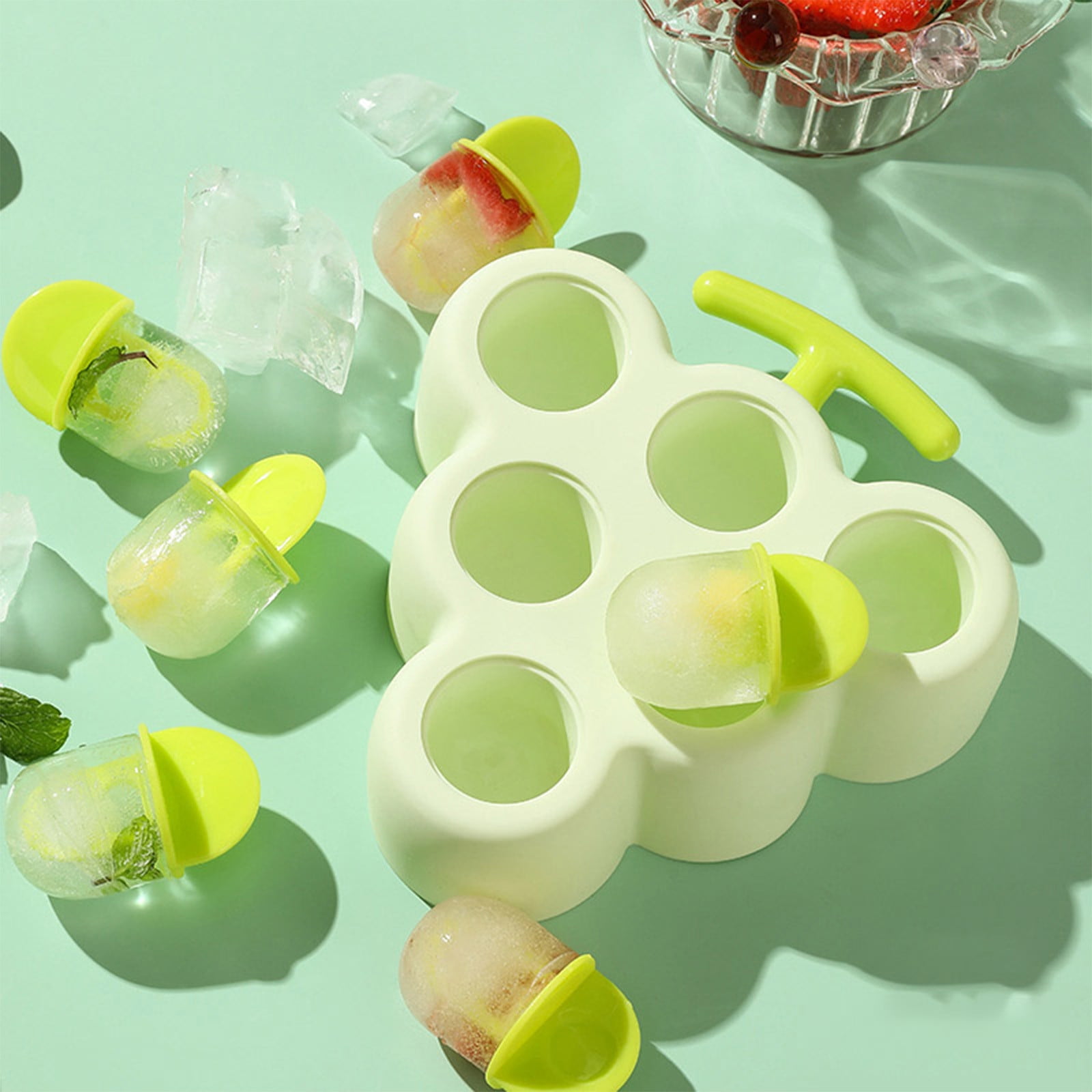 Qiweii Ice Molds 6 Cavities Silicone Popsicle Molds Small Popsicle ...