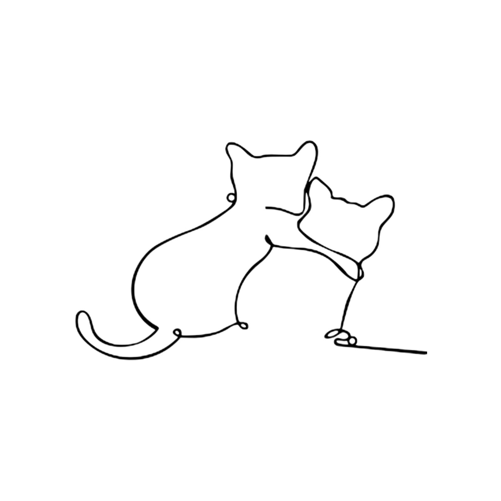 Qiweii Iron Wall Mounted Line Art Wall Decor, Minimalist Wall Sticker ...