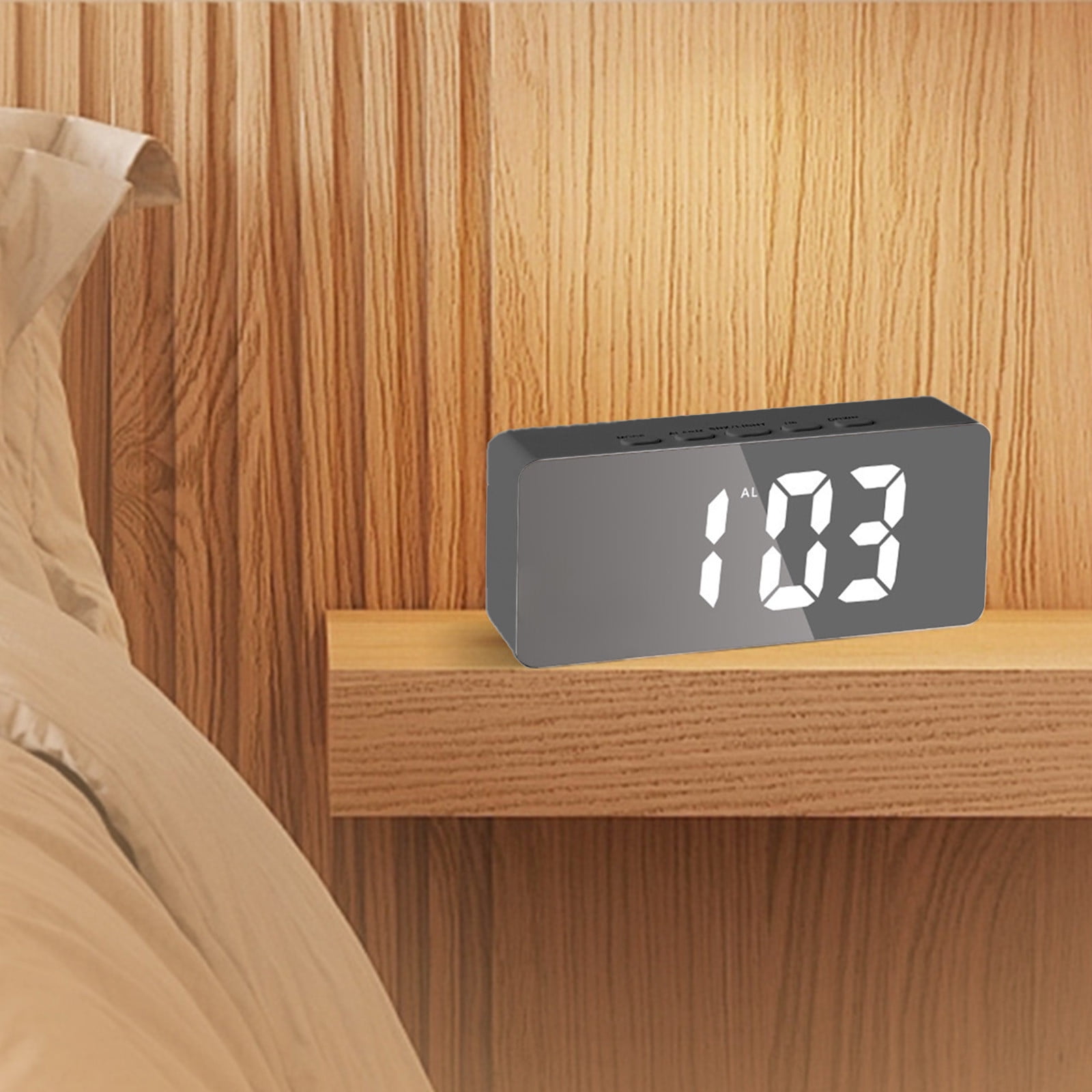 Qiweii LED Stereo Digital Electronic Clock, 12/24H Switch, Snooze Alarm ...