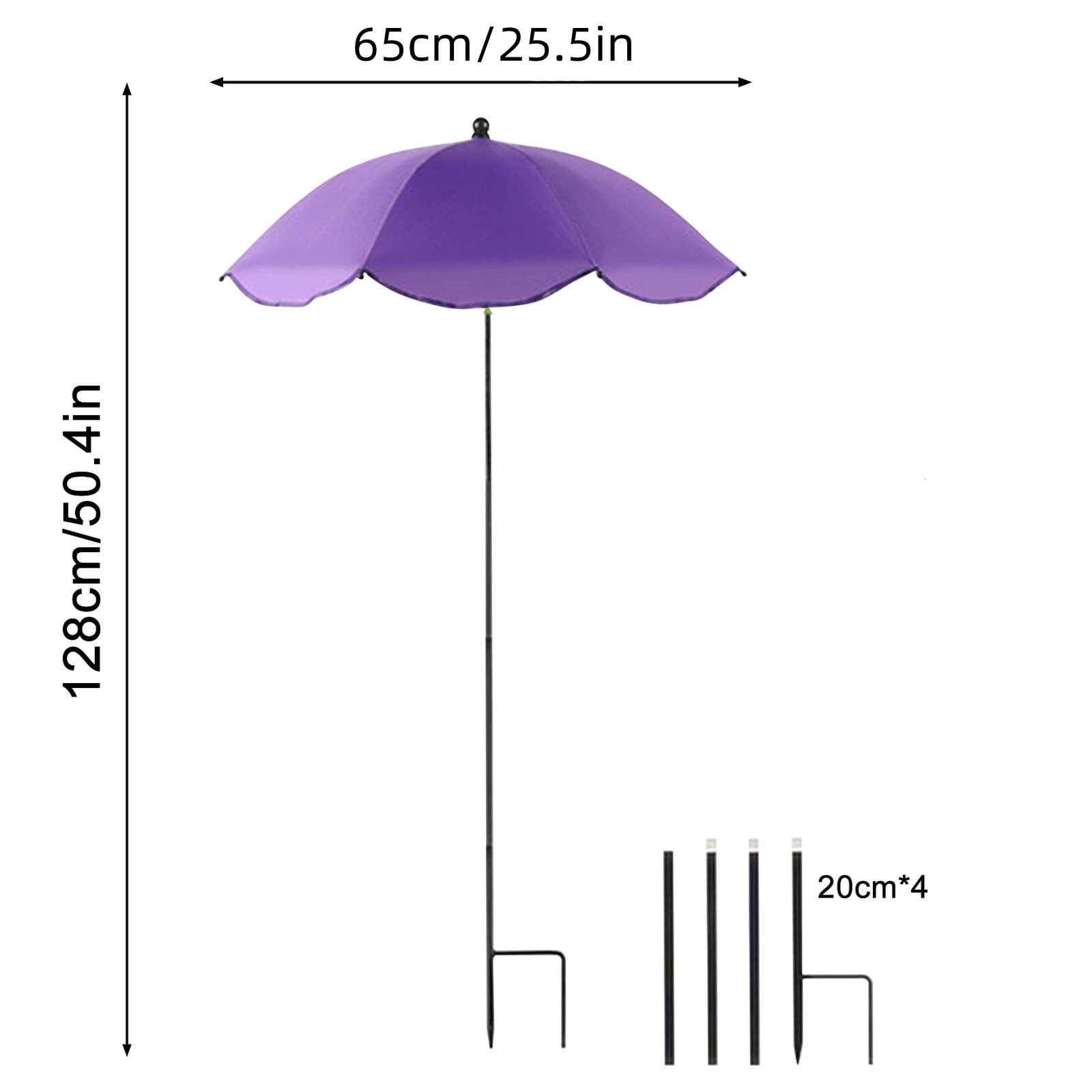 Qiweii Large Garden Parasol with Plant Stake，Outdoor Sun Rain ...