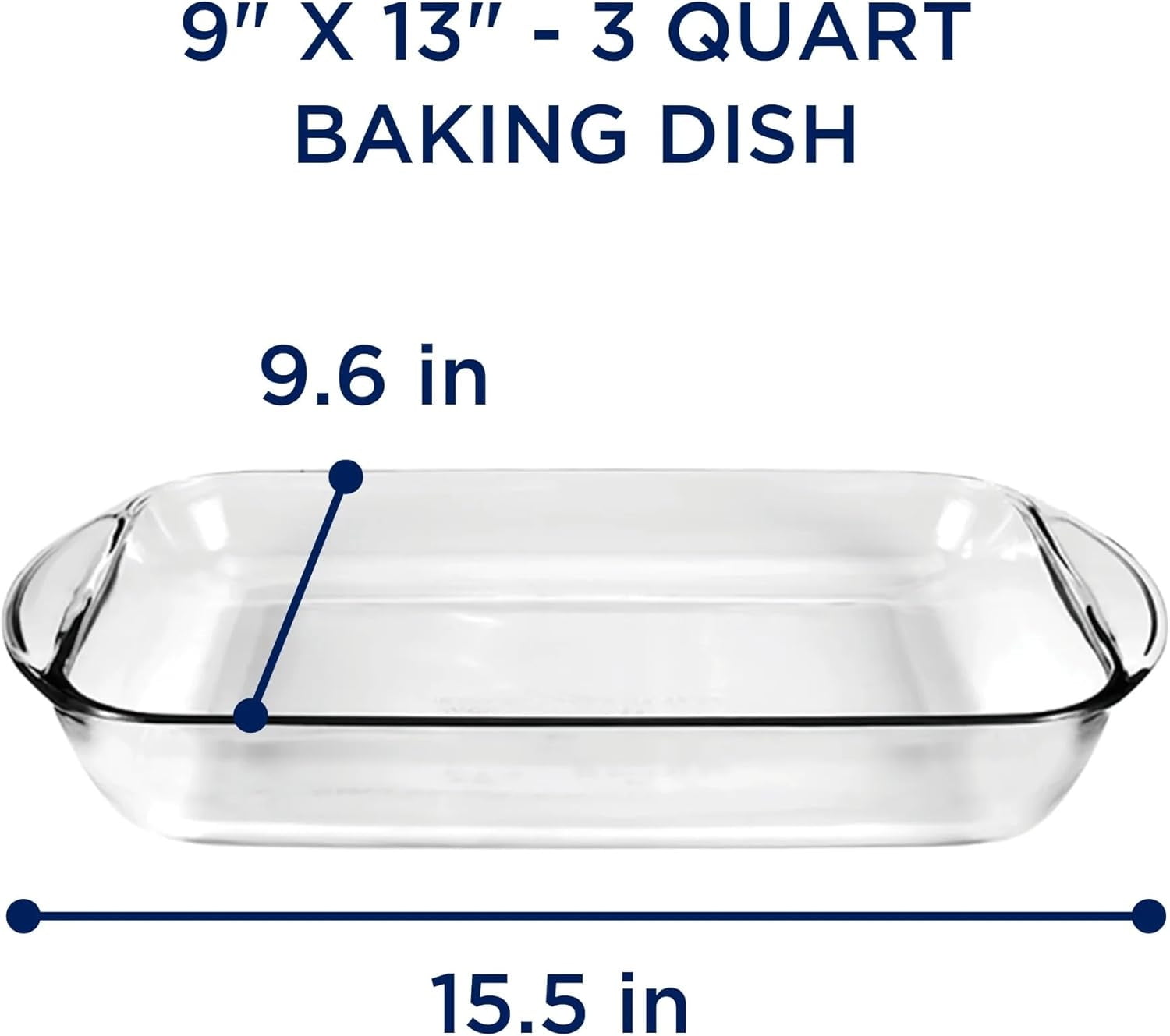 Qiweii Oblong Glass Baking Dish，Oven Safe Non Stick Pan for Lasagna ...
