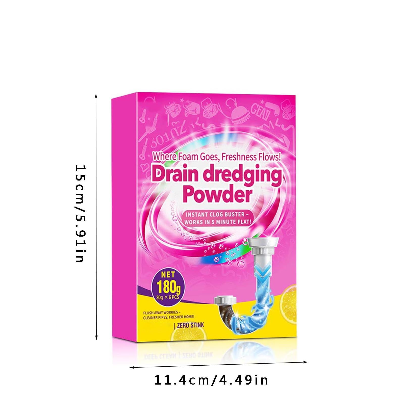 Qiweii Pipe Cleaning Powder，Drain Clog Remover Bubble Powder for Sink ...