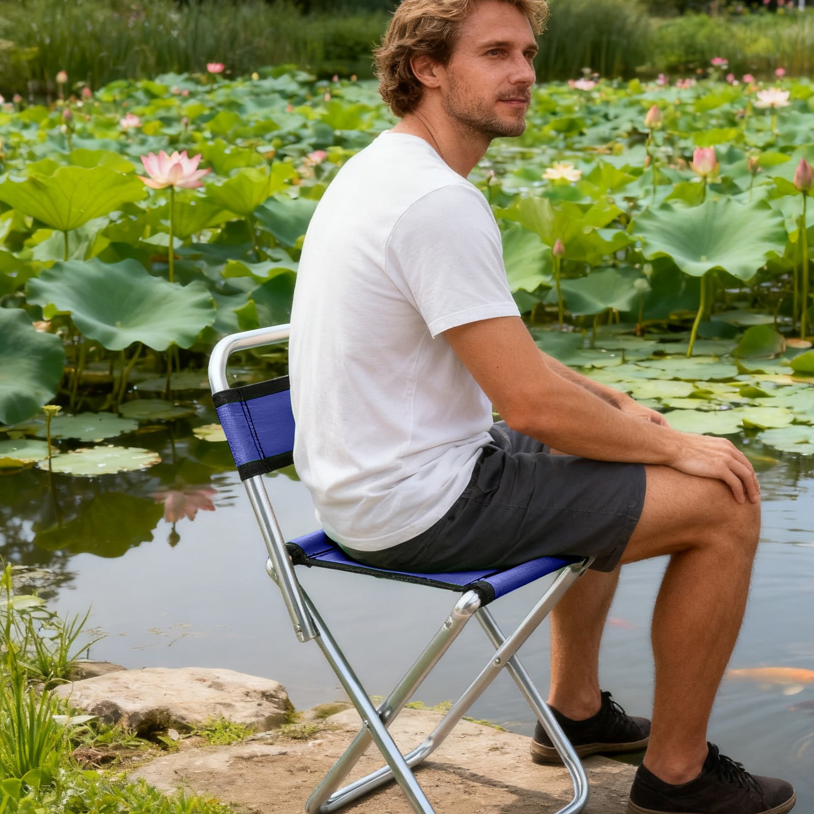 Qiweii Portable Folding Outdoor Chair with Backrest,Multi Use for ...