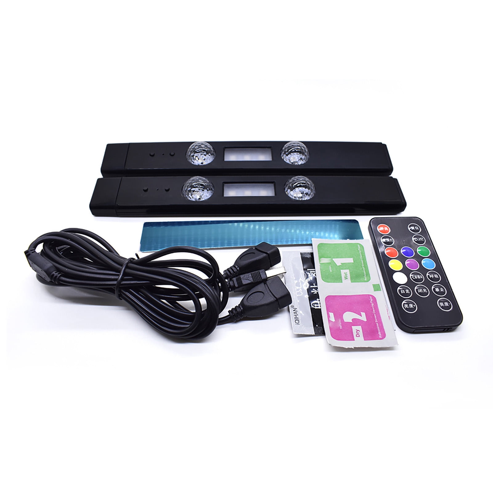 Qiweii Rechargeable 1 To 2 RGB LED Strip Light with Remote Control ...