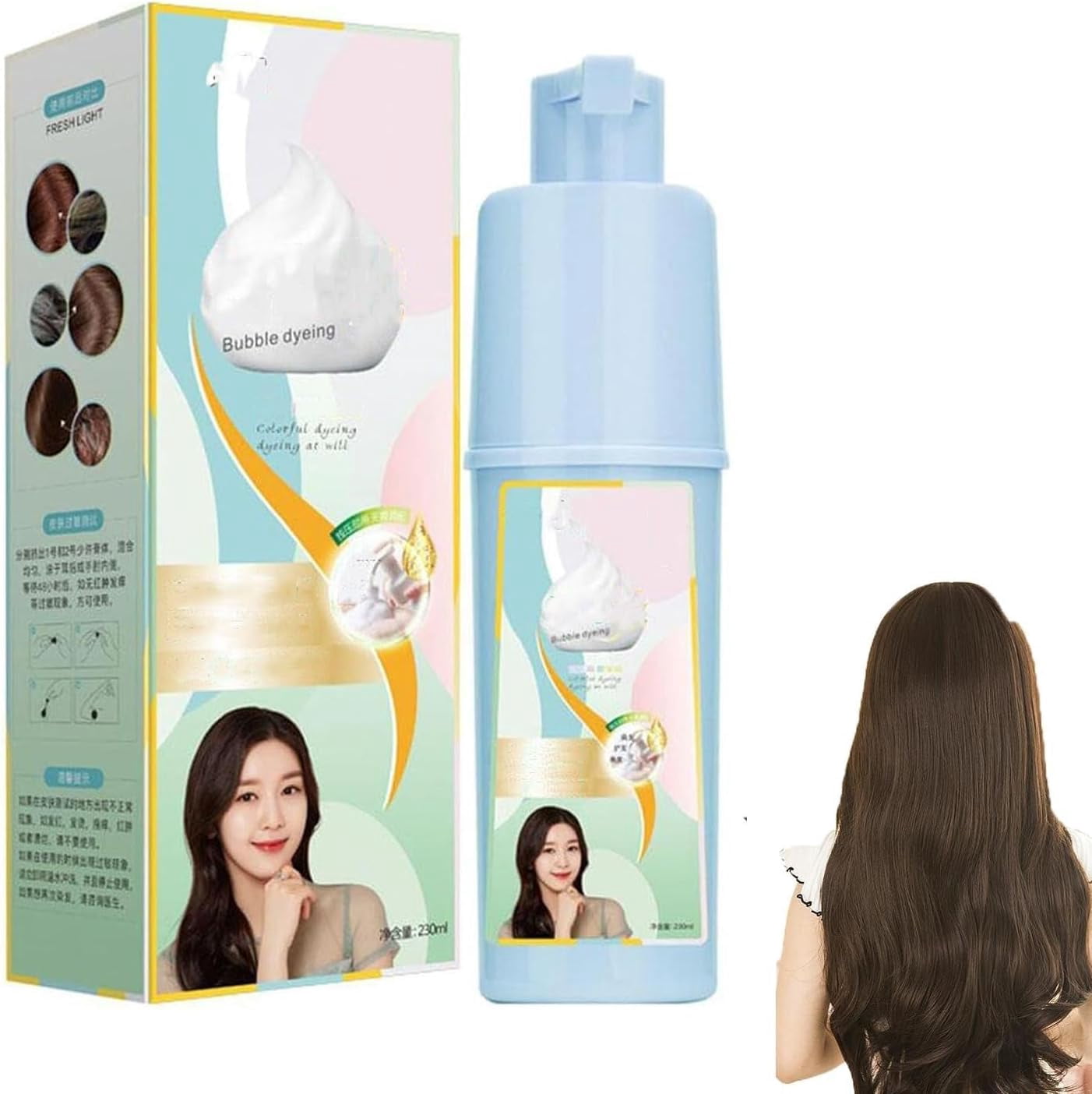 Qiweitang Hair Dye Shampoo, Plant-Based Hair Coloring Cream, Natural ...