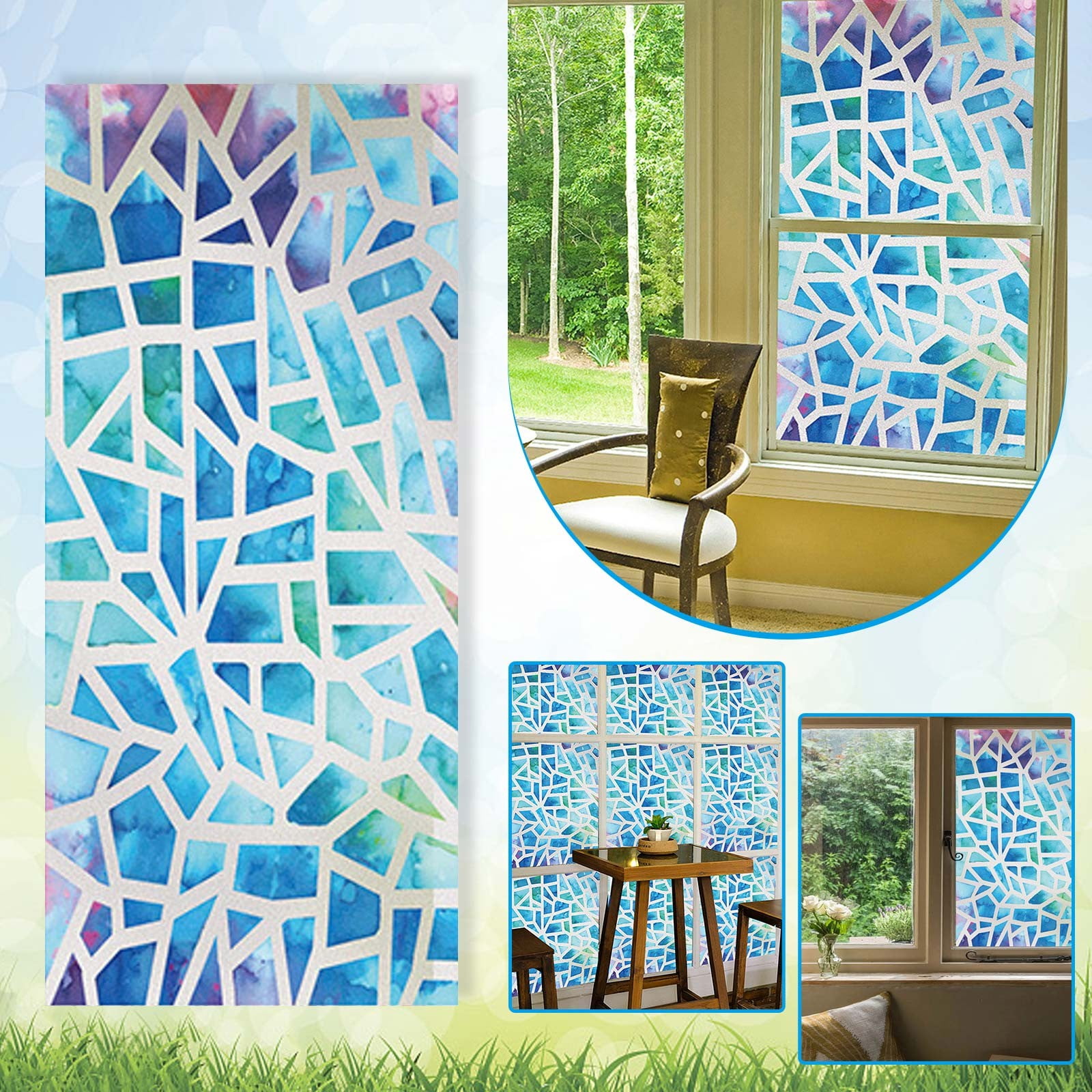 Qixi Pvc Static Gl Stickers Glue-Free Window Stickers Removable ...