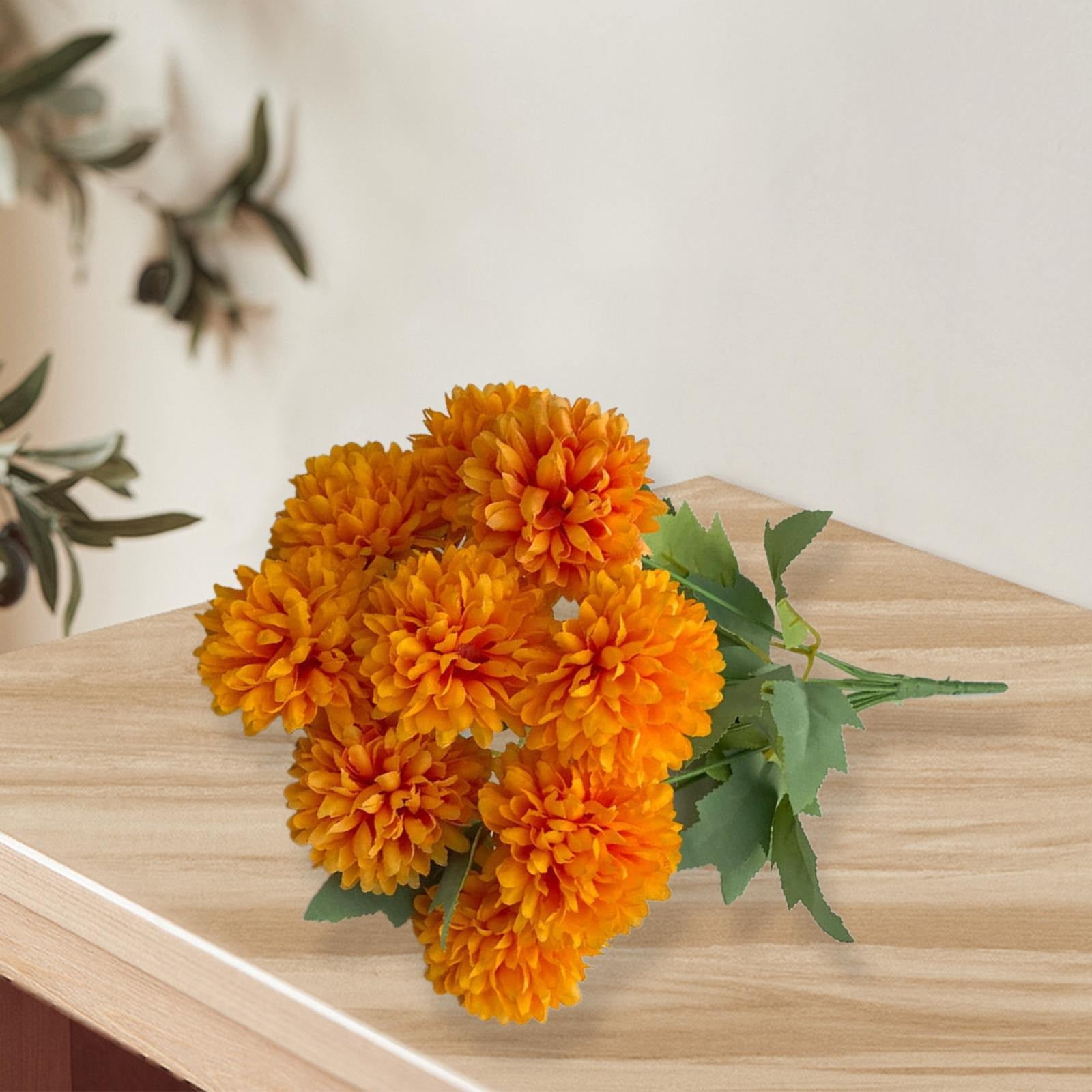 Qixi Spring Decor Artificial Chrysanthemums Rustcolor Artificial Flower ...