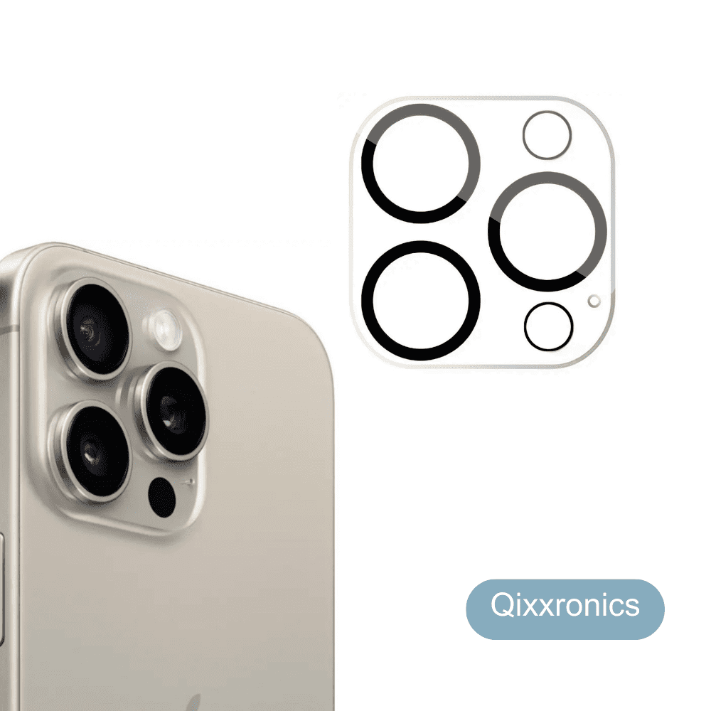 Qixxronics for iPhone 15 Pro Max Camera Lens Protector Tempered Glass ...