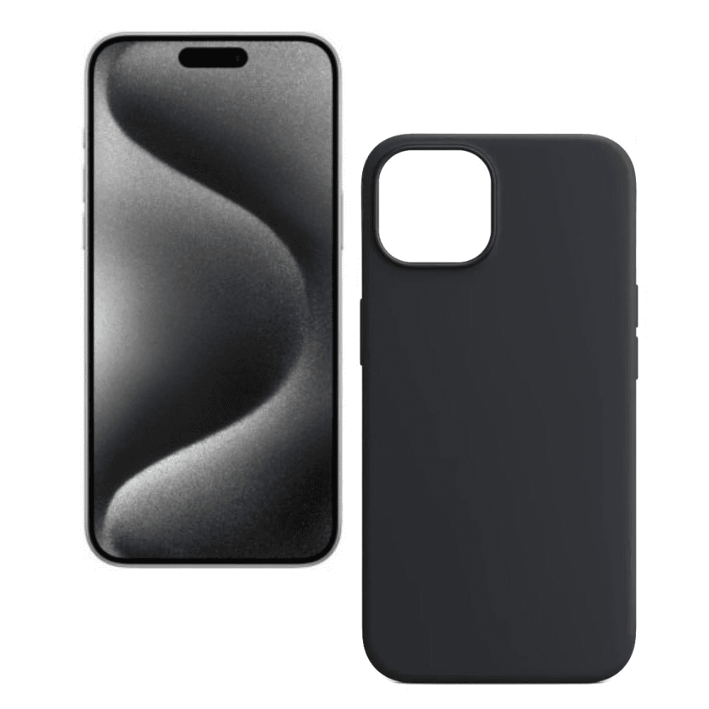 Qixxronics for iPhone 15 Pro Silicone Case Shock-Absorbent Slim ...