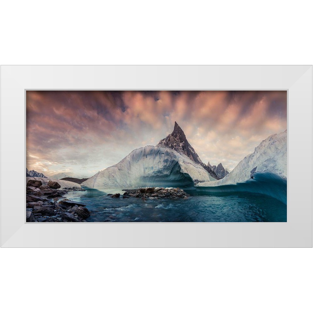 Qiye 24x14 White Modern Wood Framed Museum Art Print Titled - Pakistan ...
