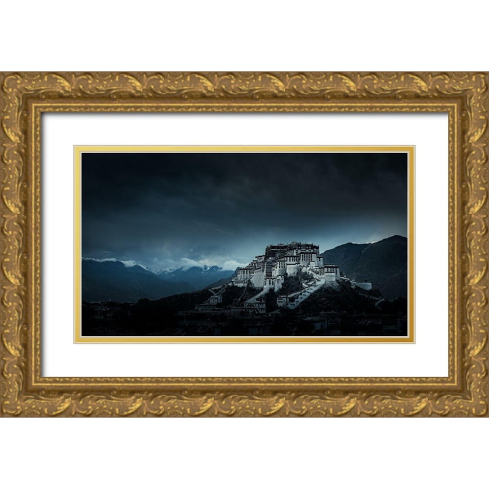 Qiye 24x15 Gold Ornate Wood Framed with Double Matting Museum Art Print Titled - Potala Palacea ...