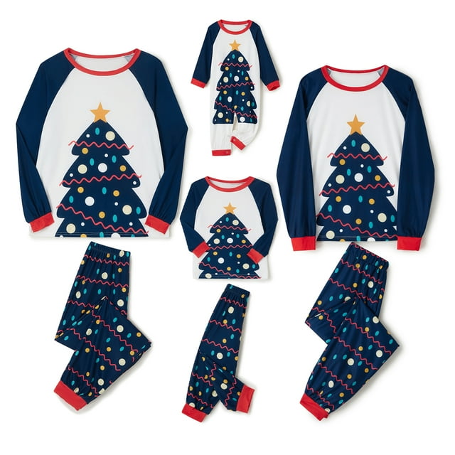 Qiylii Family Matching Christmas Pajamas Set, Cotton Blend Sleepwear ...