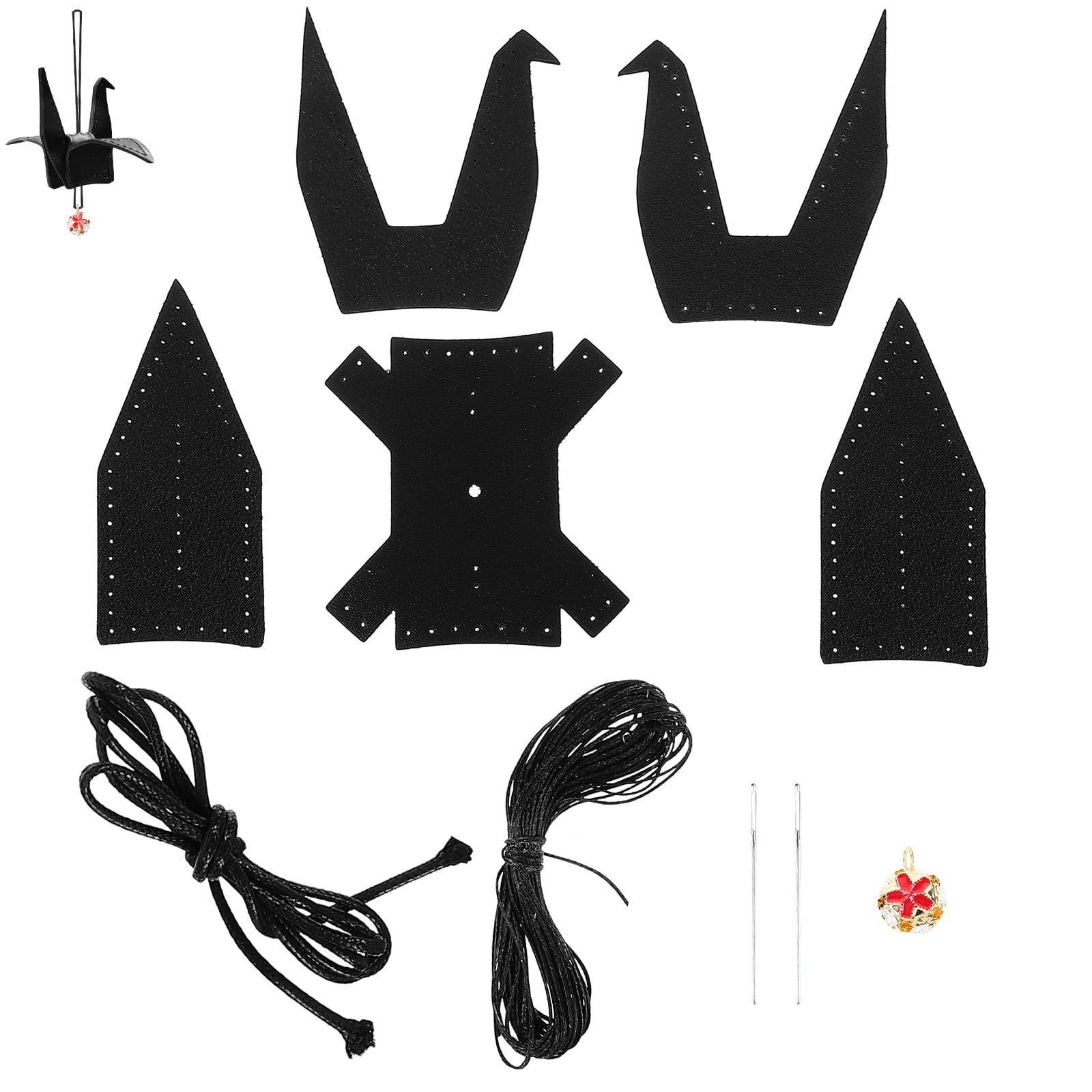 Masteelf Black PU Leather Origami Crane Pendant Kit for Home DIY Crafts ...