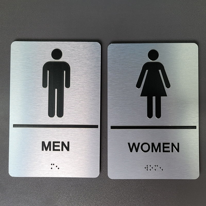 Qiysamall 1 Set Restroom Signs For Men And Women Outdoor Bathroom Door ...