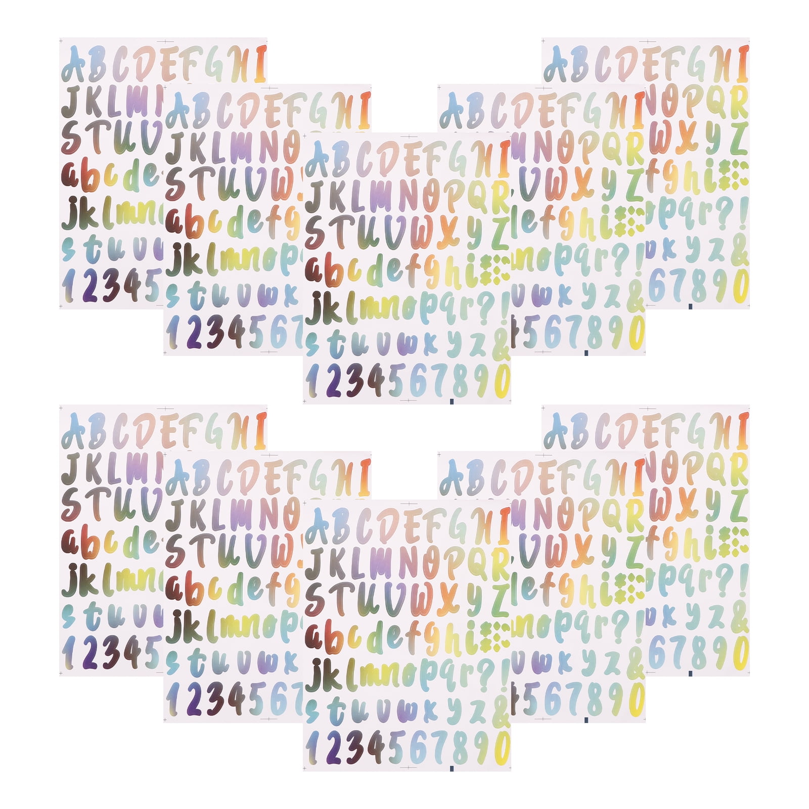 Qiysamall 10 Sheets of Vinyl Alphabet Stickers Small Vinyl Letter ...