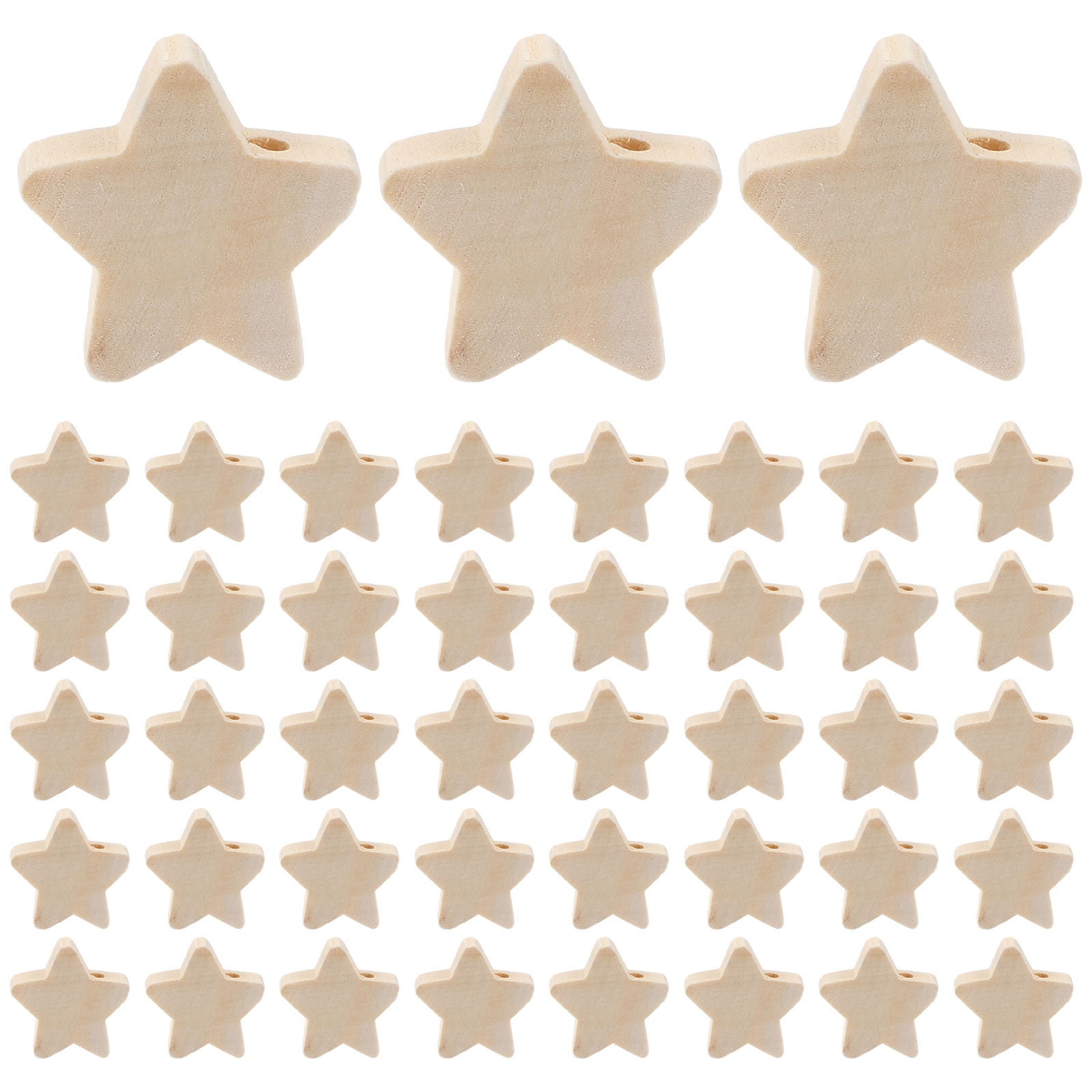 Qiysamall 100 DIY Beaded Material DIY Wooden Beaded Supplies Chic Five ...