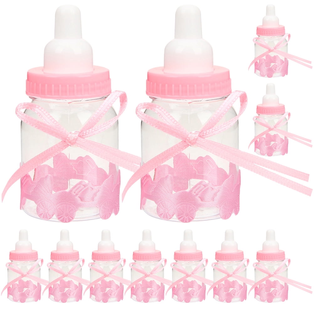 Qiysamall 12Pcs Mini Fillable Milk Bottle Candy Box Baby Shower Gender ...