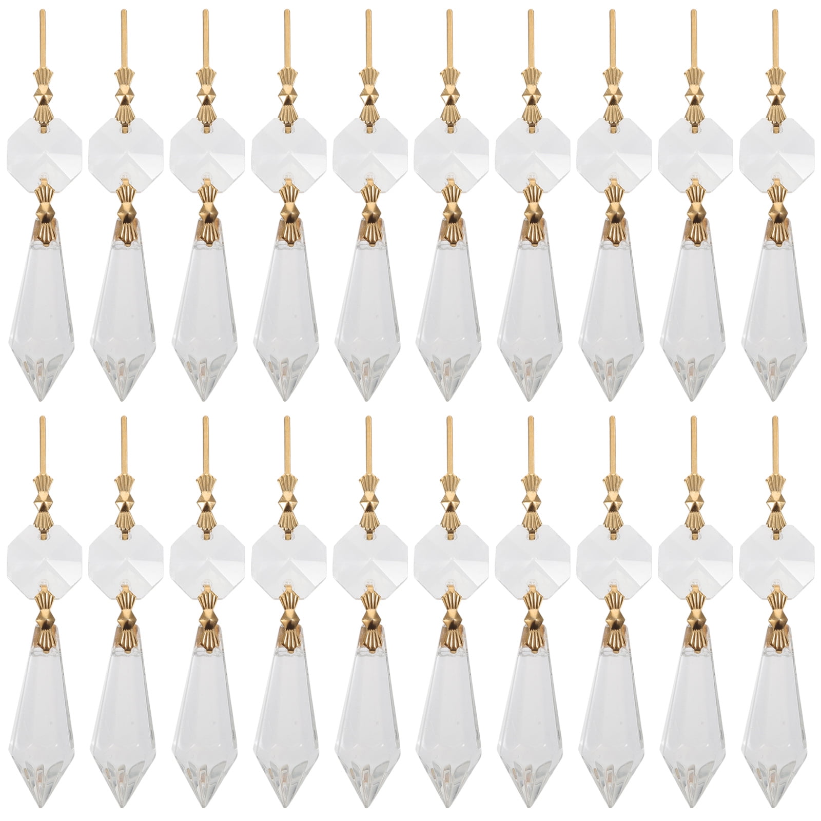 Qiysamall 20Pcs Clear Crystal Chandelier Prisms Candelabra Replacement ...