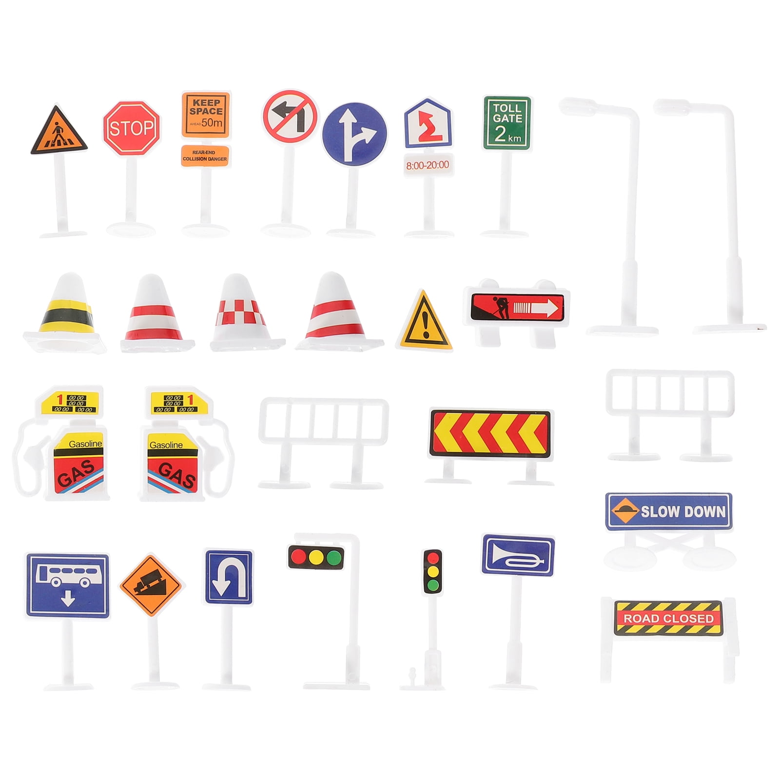 Qiysamall 28pcs Traffic Sign Set Toy Street Road Signs Playset Traffic ...
