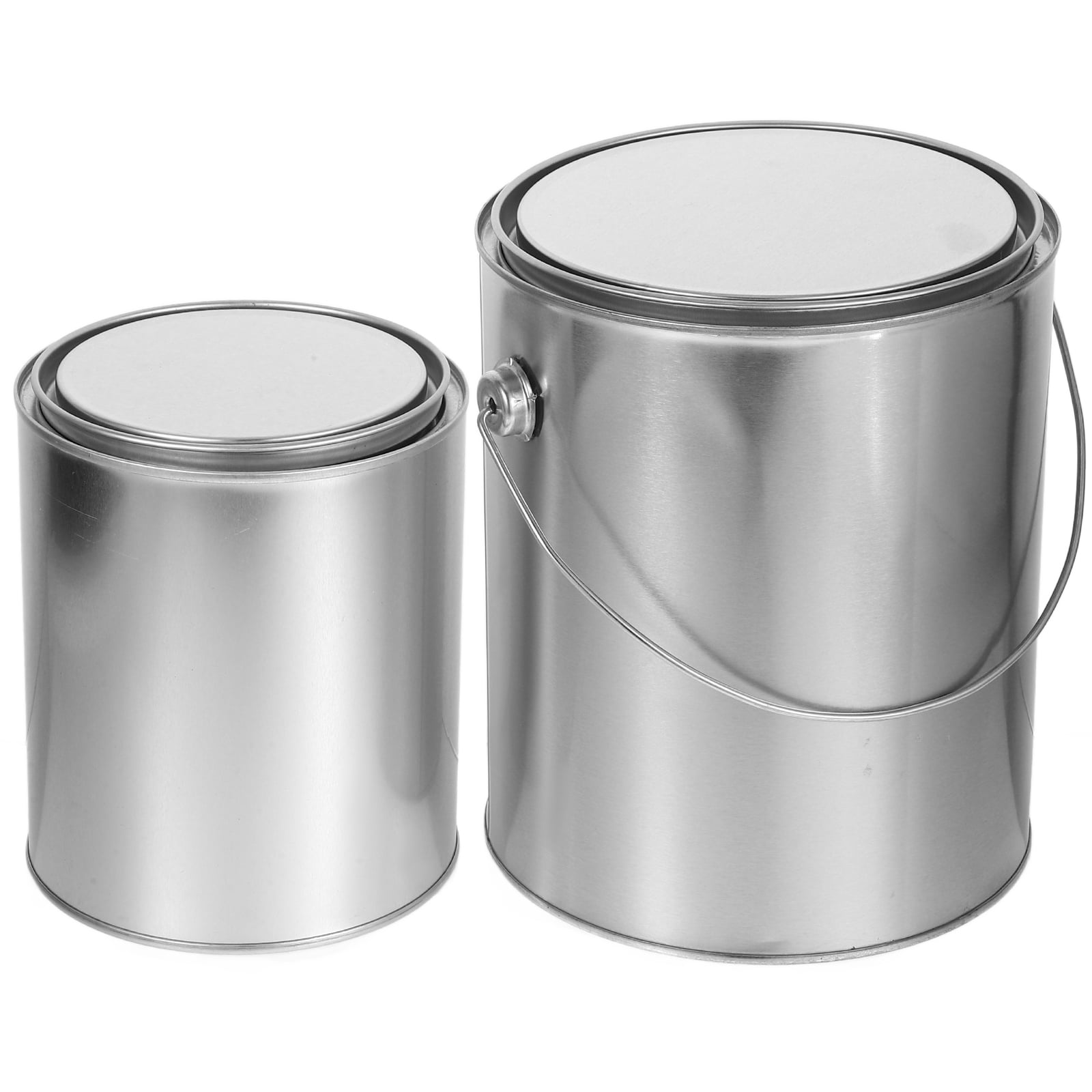 Qiysamall 2pcs Metal Paint Can Practical Paint Bucket Round Pigment ...