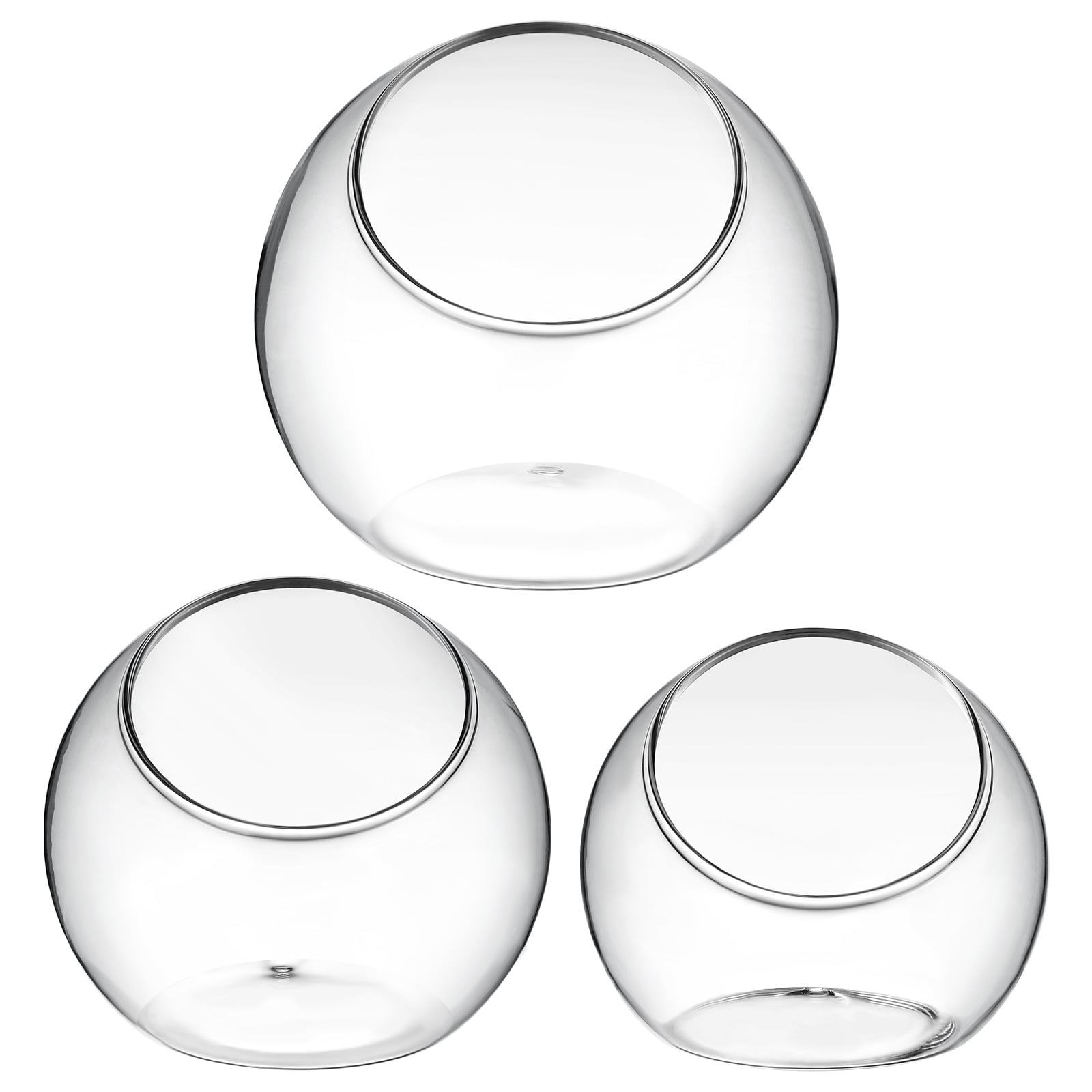 Qiysamall 3 Pcs Glass Terrarium Containers Bowl Vases Succulent Planter ...