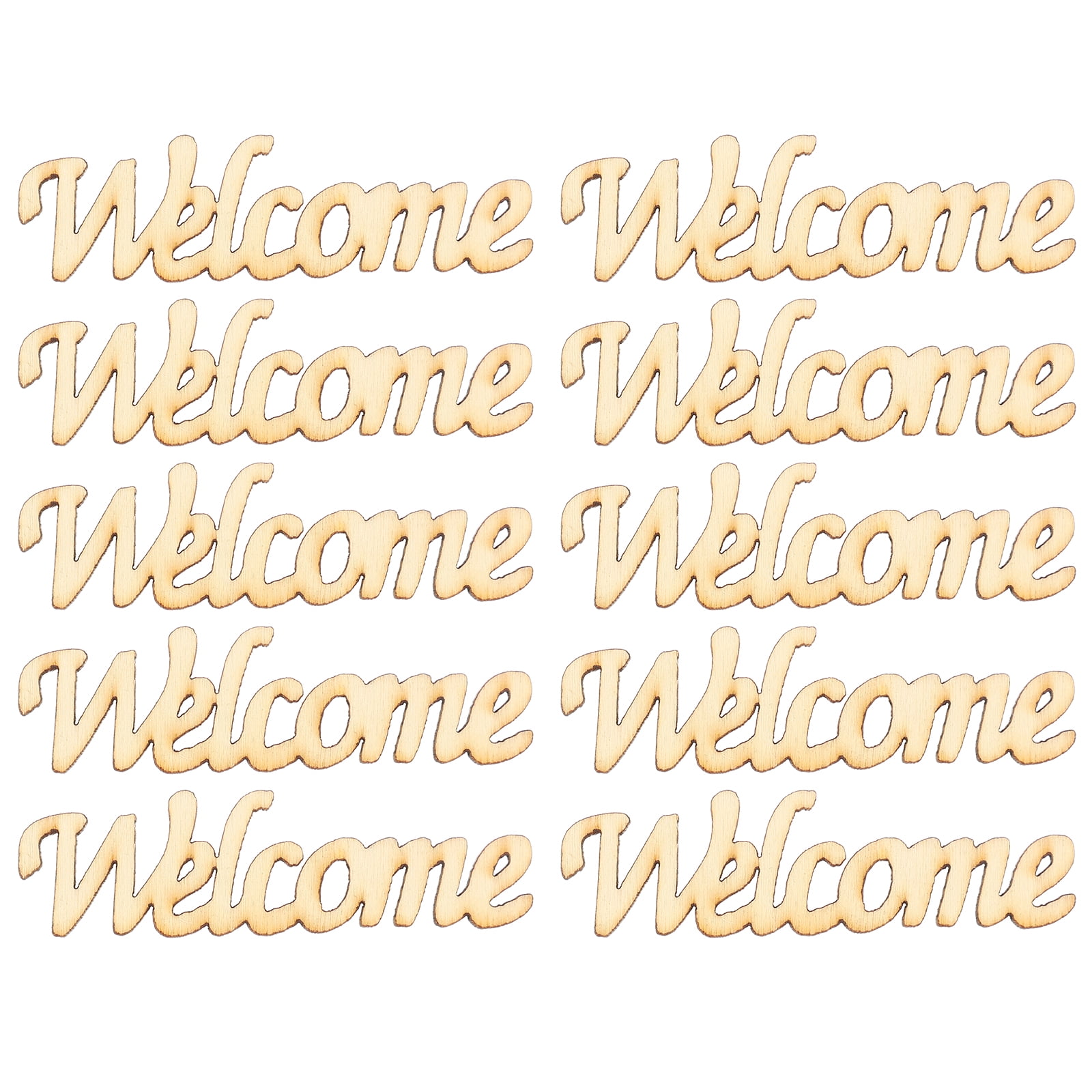 Wooden Letters Wood Slices 30Pcs Unfinished Welcome Sign for Crafts ...