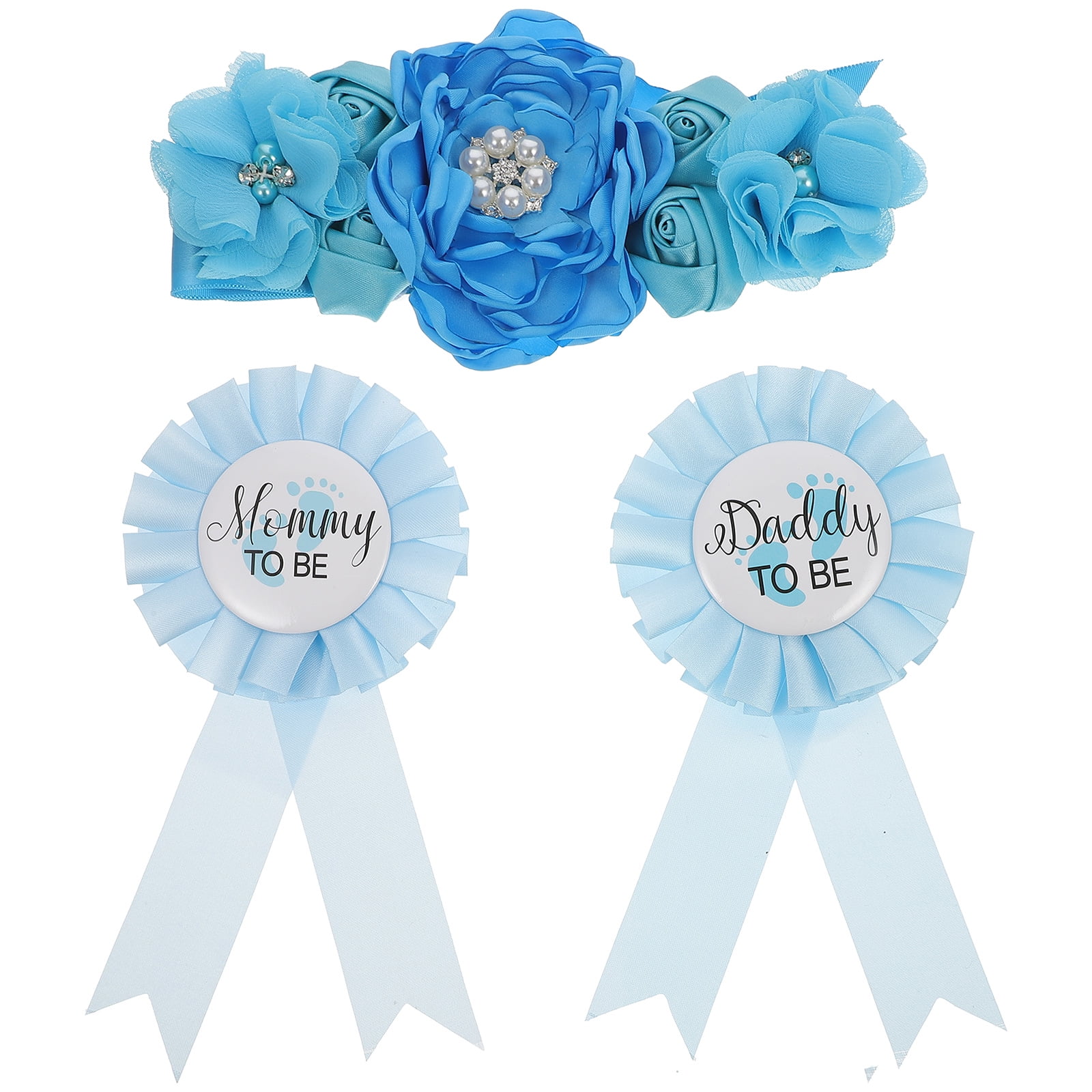 Qiysamall 3Pcs Maternity Sash Mommy Corsage Badge Pin Shower Sash ...
