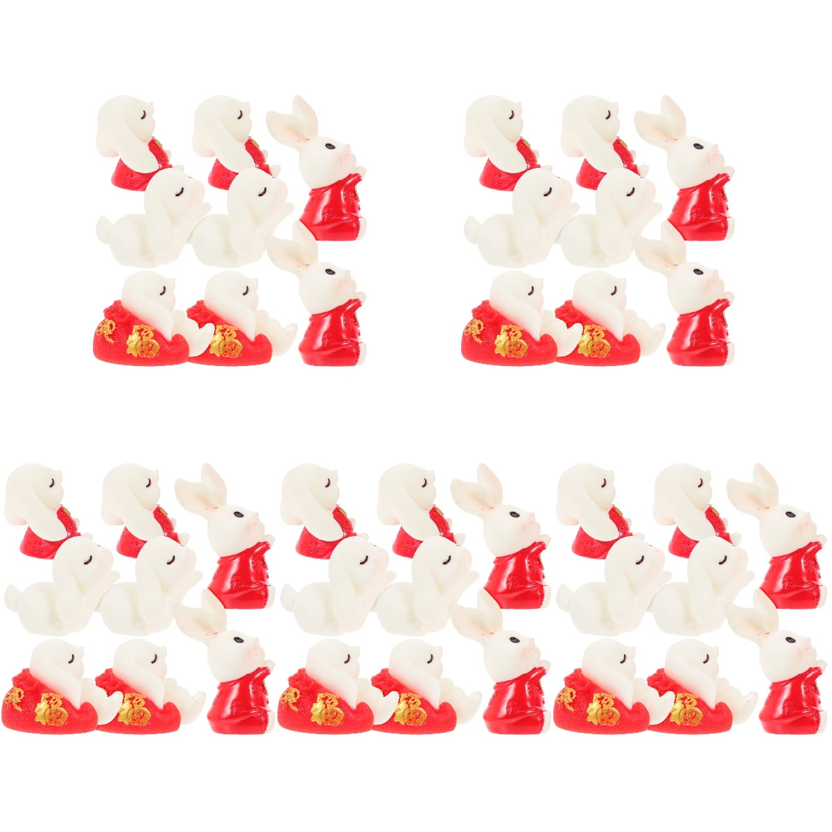 Qiysamall 40 pcs Rabbit Year Miniature Rabbit Figurines DIY Bunny ...