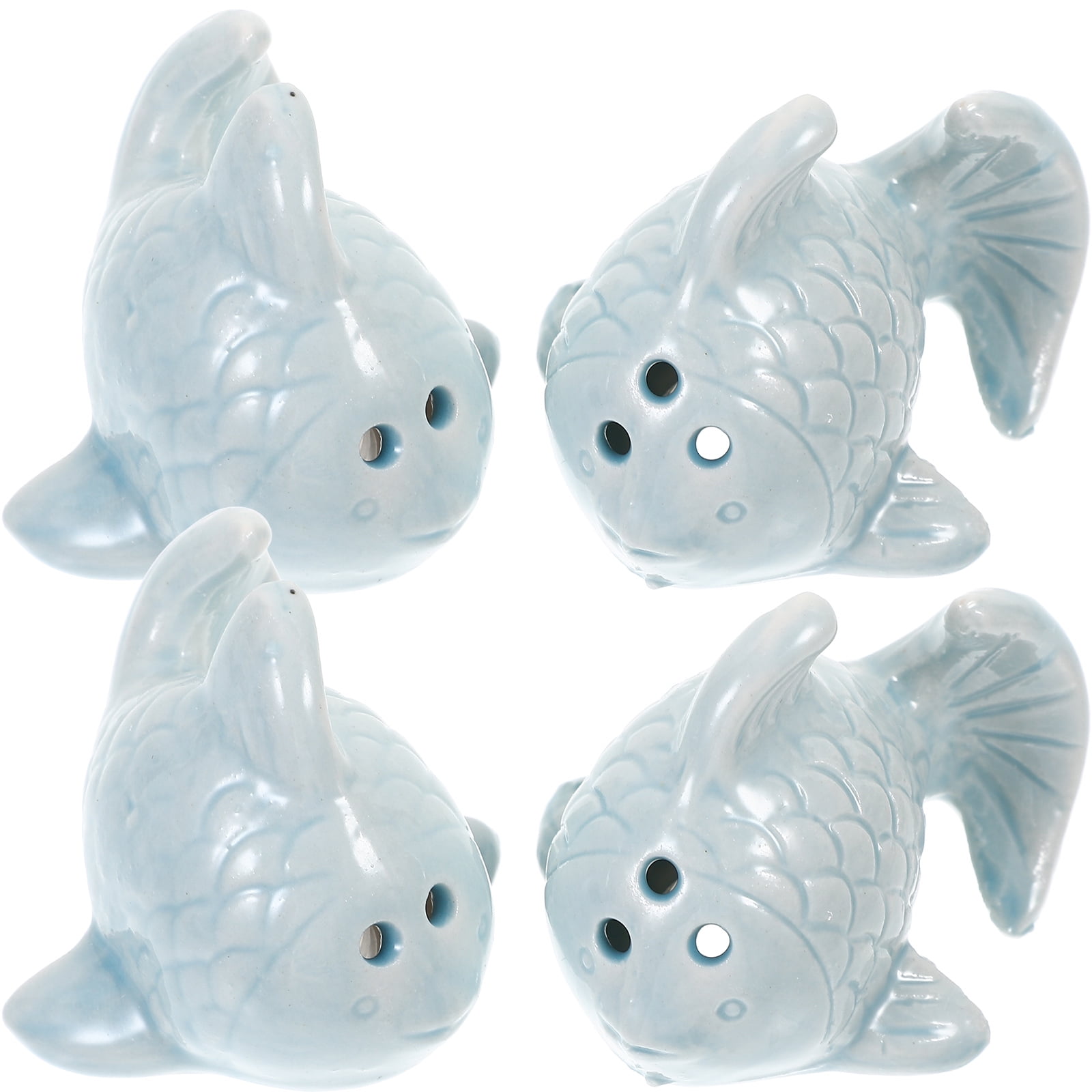 Qiysamall 4-Pack Ceramic Seasoning Dispenser Set for Cooking, Fish ...