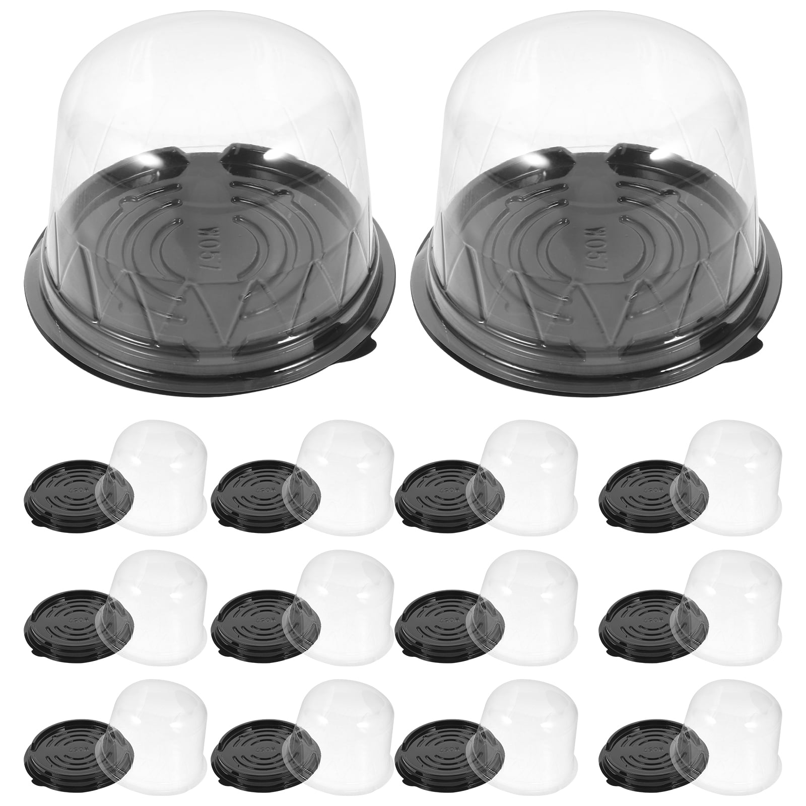 Qiysamall 50Pcs Cake Containers Carriers with Dome Lid Clear Cake Boxes ...