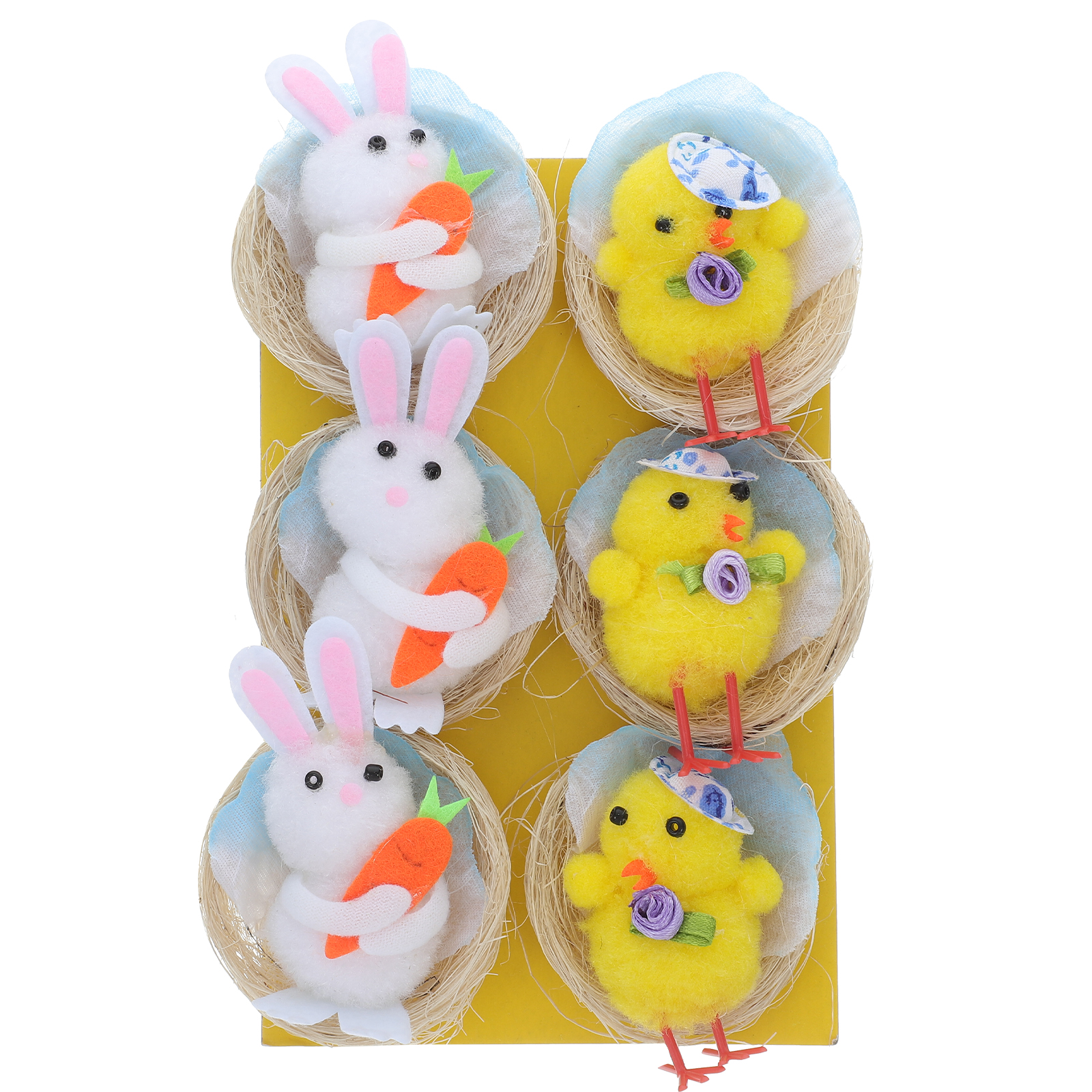 Qiysamall 6 Pcs Easter Chick Table Decor Tiered Tray Sign Mini Easter ...