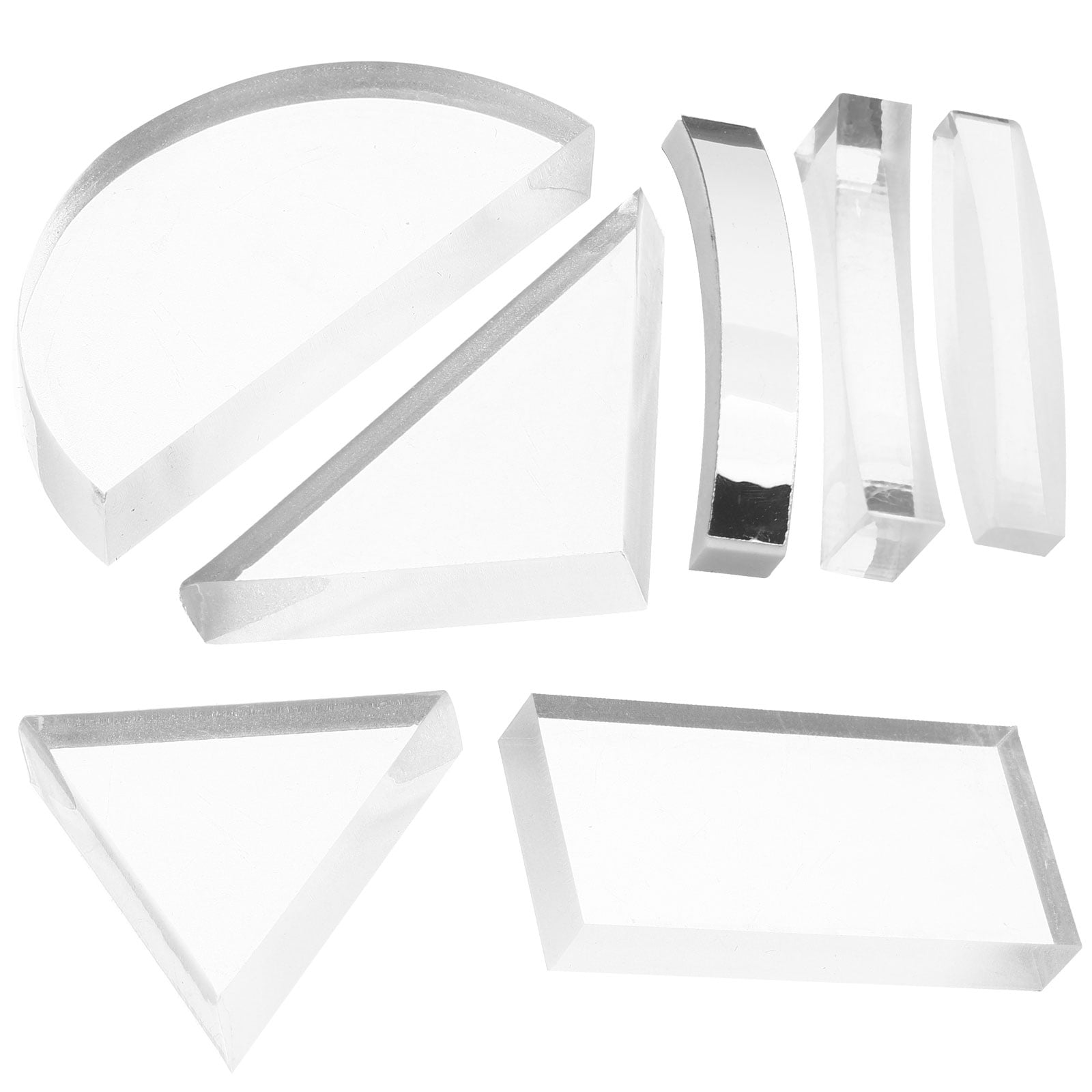 Qiysamall 7pcs Optical Lens Transparent Concave Convex Lens Basic ...