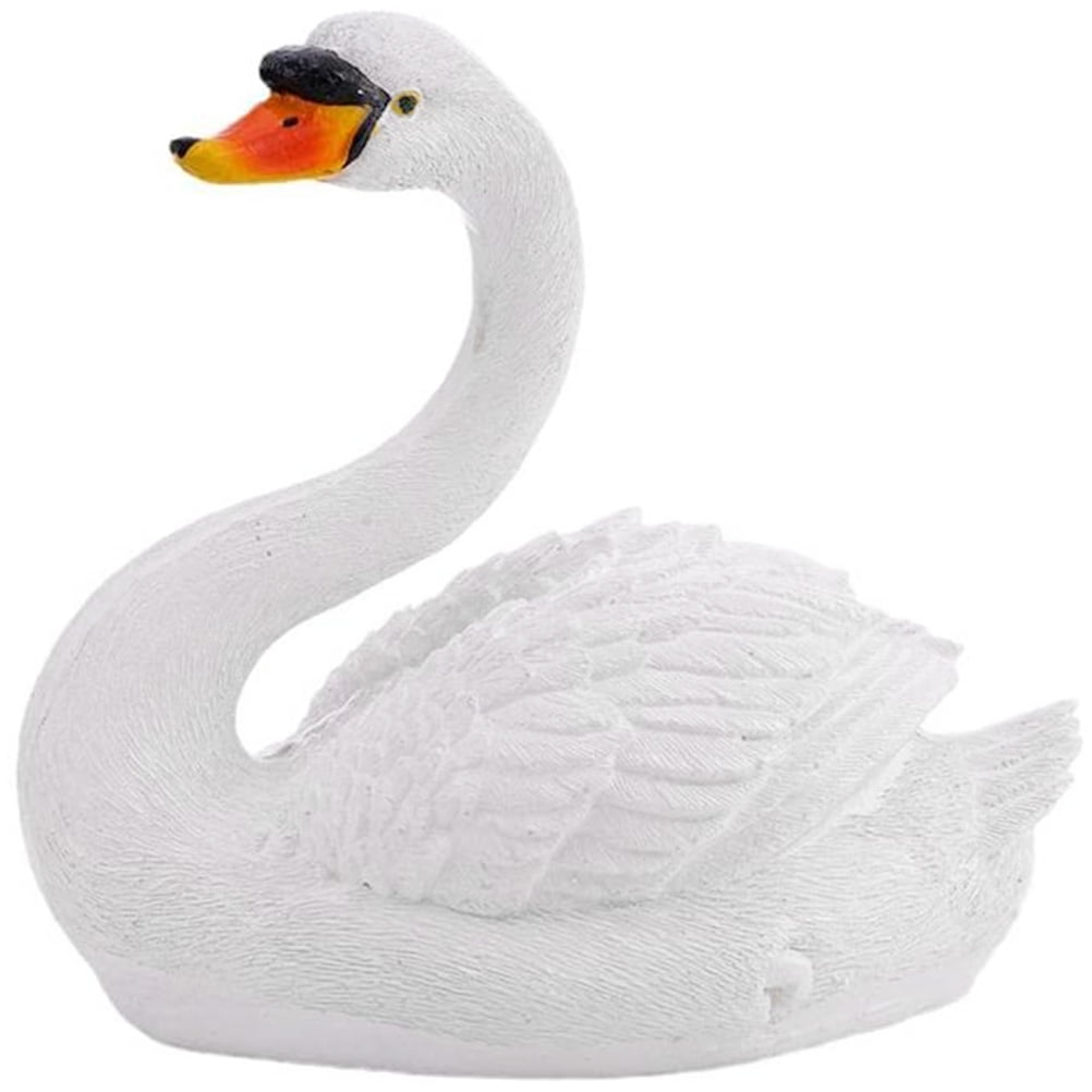 Qiysamall Artificial Swan Statue Decor Garden Floating Swan Ornament ...
