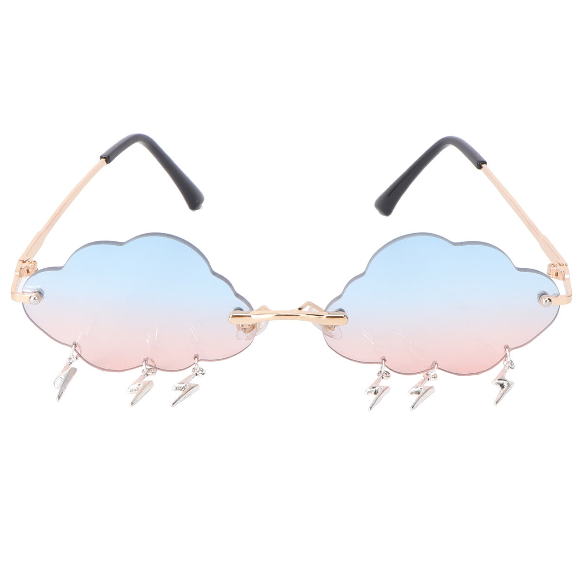 Qiysamall Cloud Glasses Vintage Rimless Cloud Sunglasses 90s Disco Sunglasses Wave Glasses ...