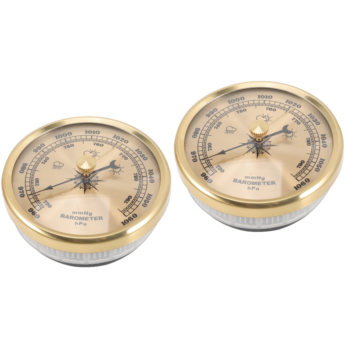 Qiysamall Dial Barometer 2 Pack Portable Aneroid Adjustable Outdoor ...