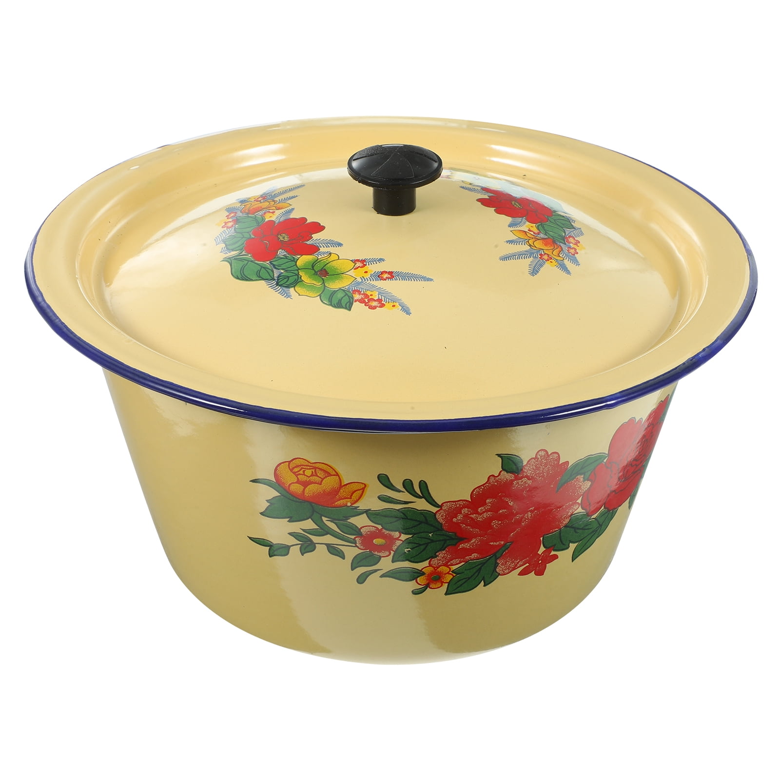 Qiysamall Enamel Pot Enamel Cookware Retro Washing Enamels Basin with ...