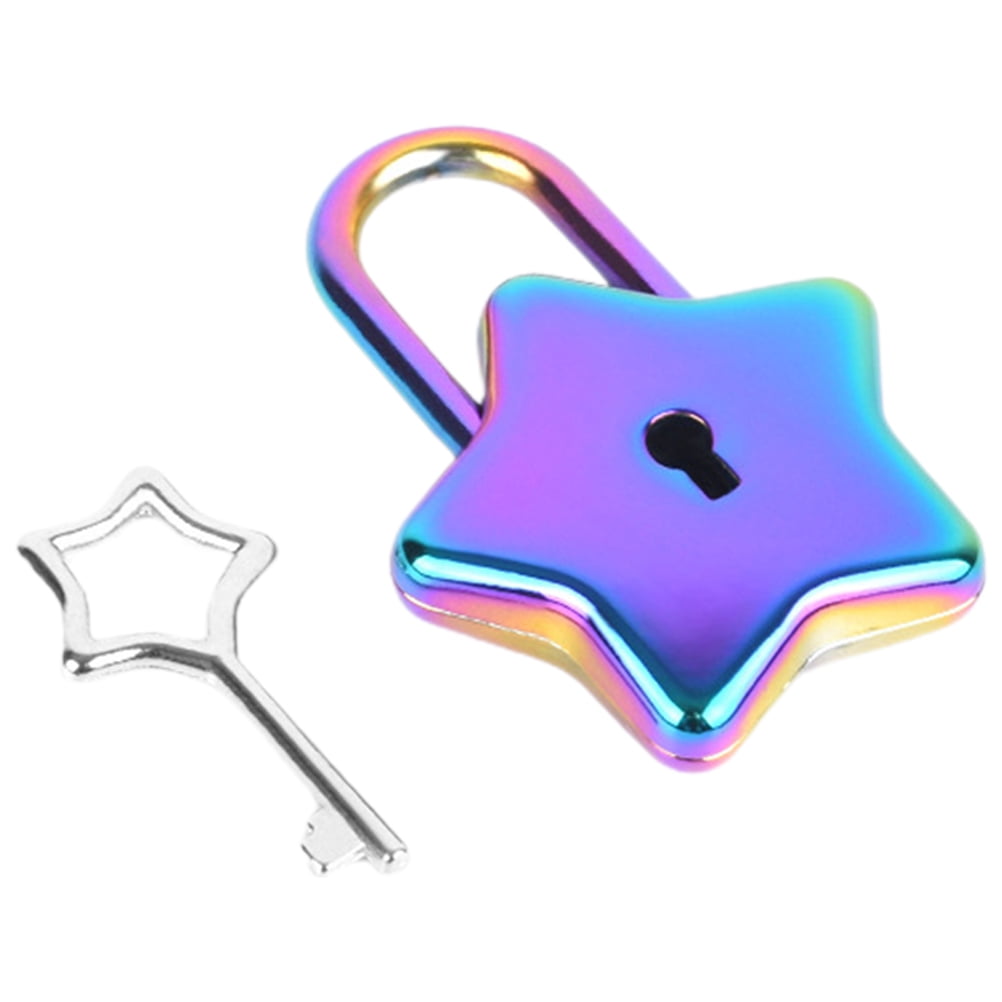 Qiysamall Star Shaped Padlock DIY Star Shape Lock Diary Decorative ...