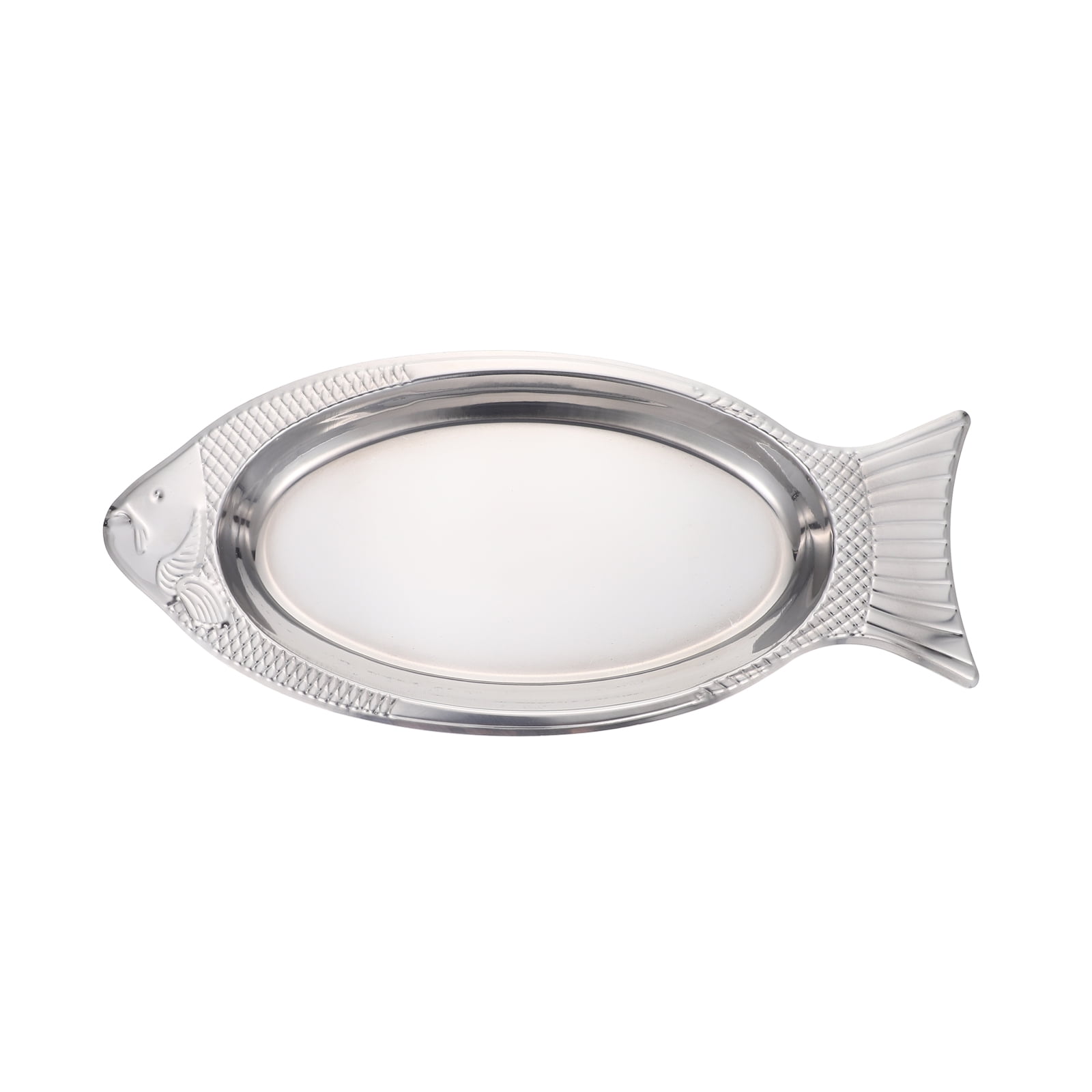 Qiysamall Steaming Fish Plate Home Hotel Fish Serving Plate Fish Storage Dish Stainless Steel ...