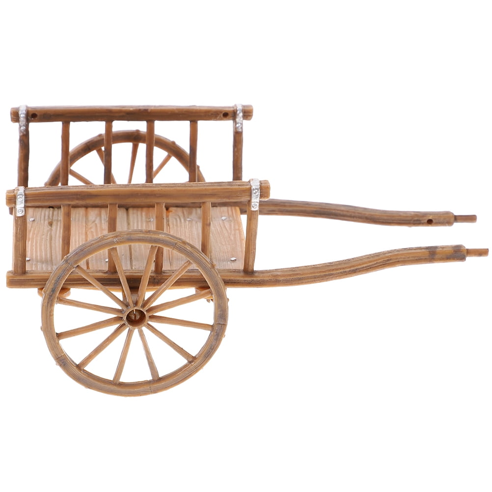 Qiysamall Tiny Farm Trolley Model Miniature Farm Cart Model Tiny Cart ...