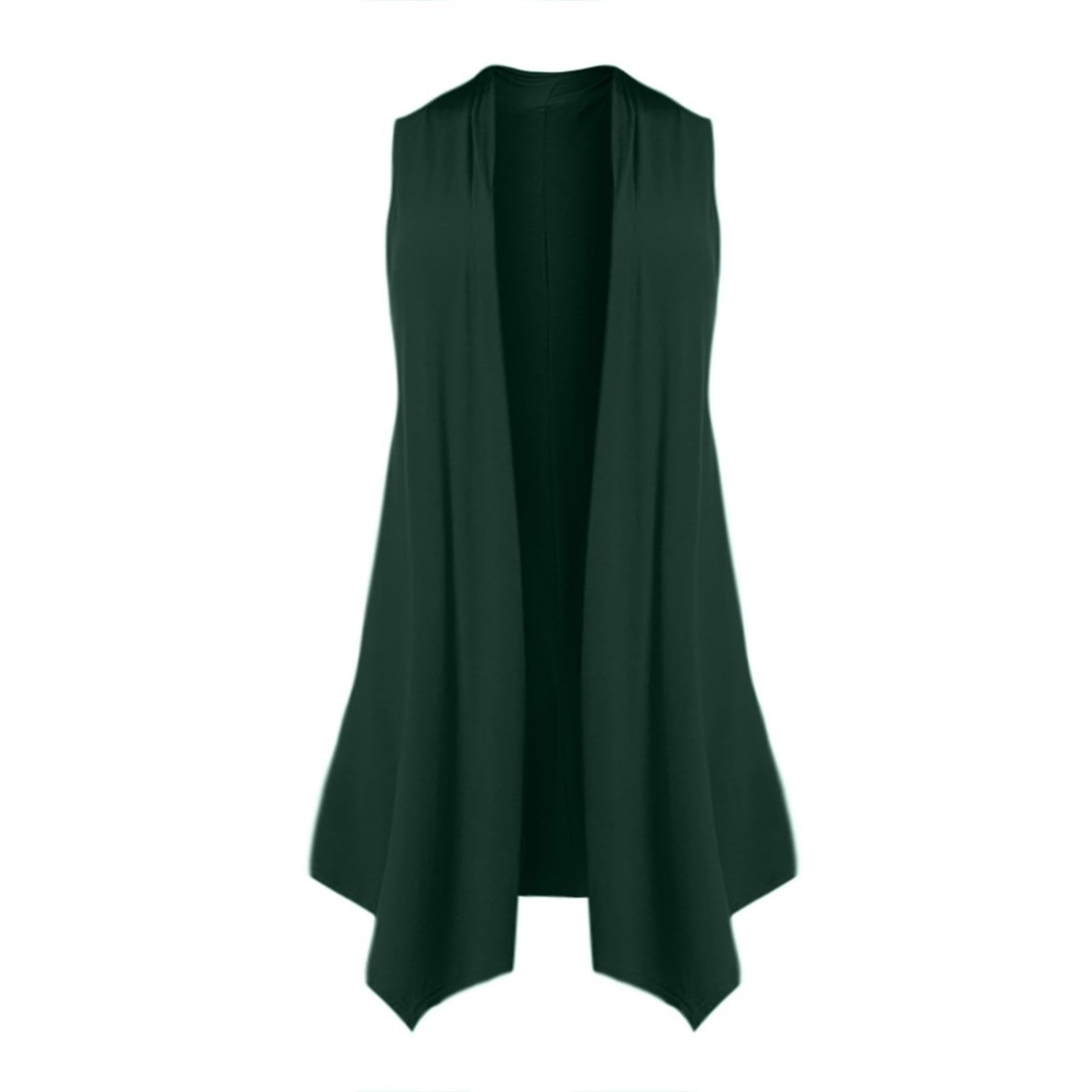 Qiyuancai Women's Sleeveless Draped Open Front Cardigan Vest Asymmetric ...