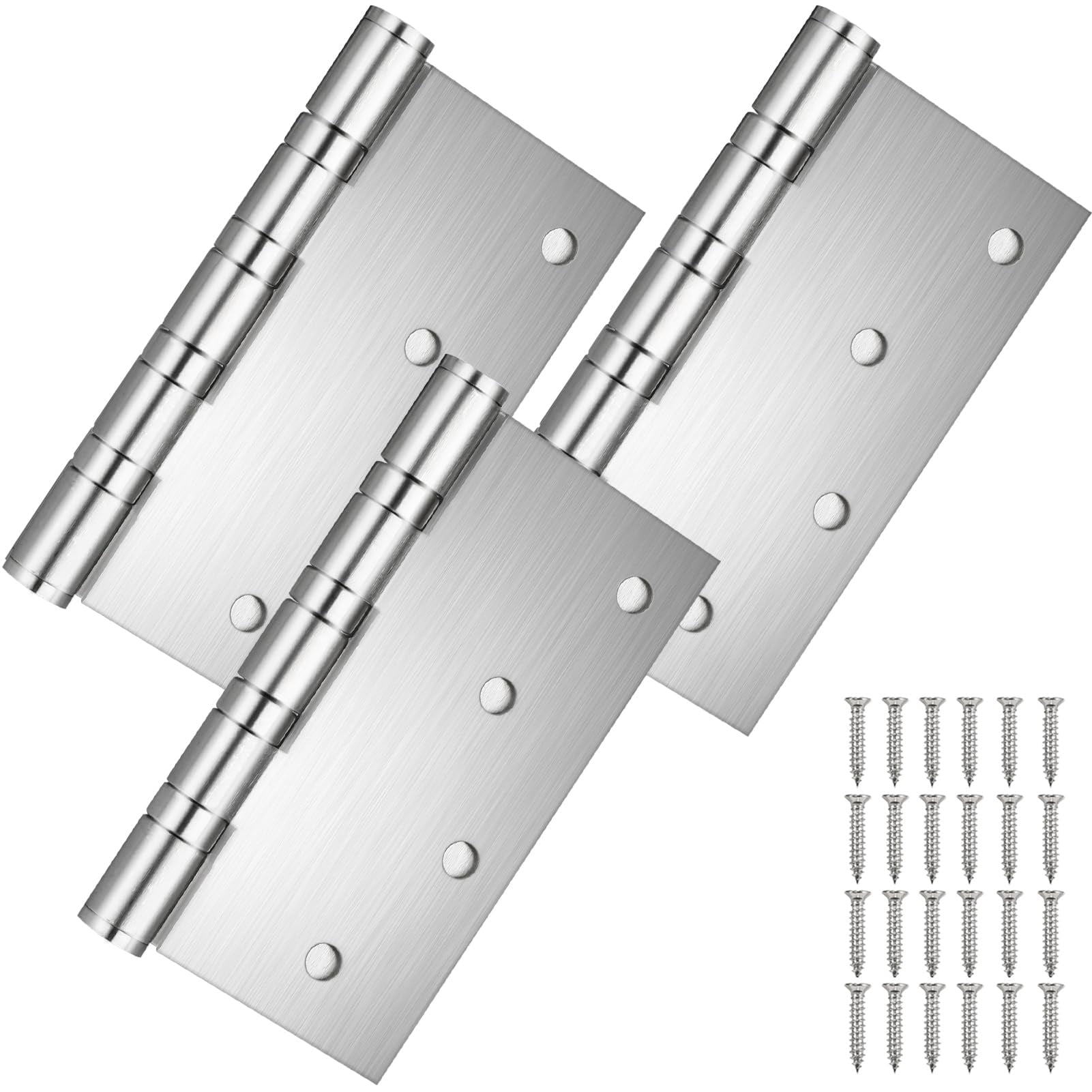 Qkenvo 304 Stainless Steel Door Hinges 4 X 4 Inch with Square Corner ...