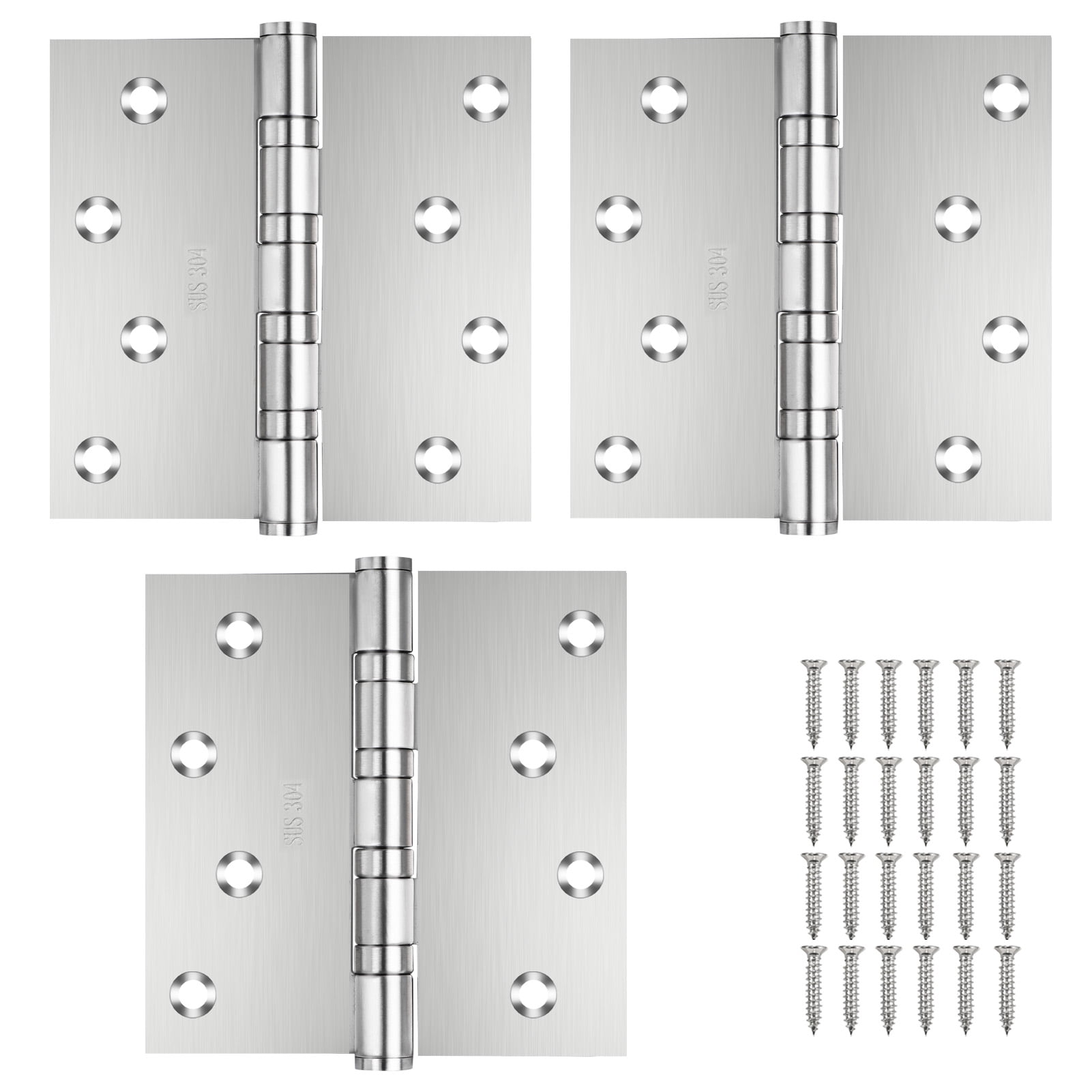 Qkenvo 4'' Door Hinges 304 Stainless Steel 4 X 4 Inch Square Corner ...