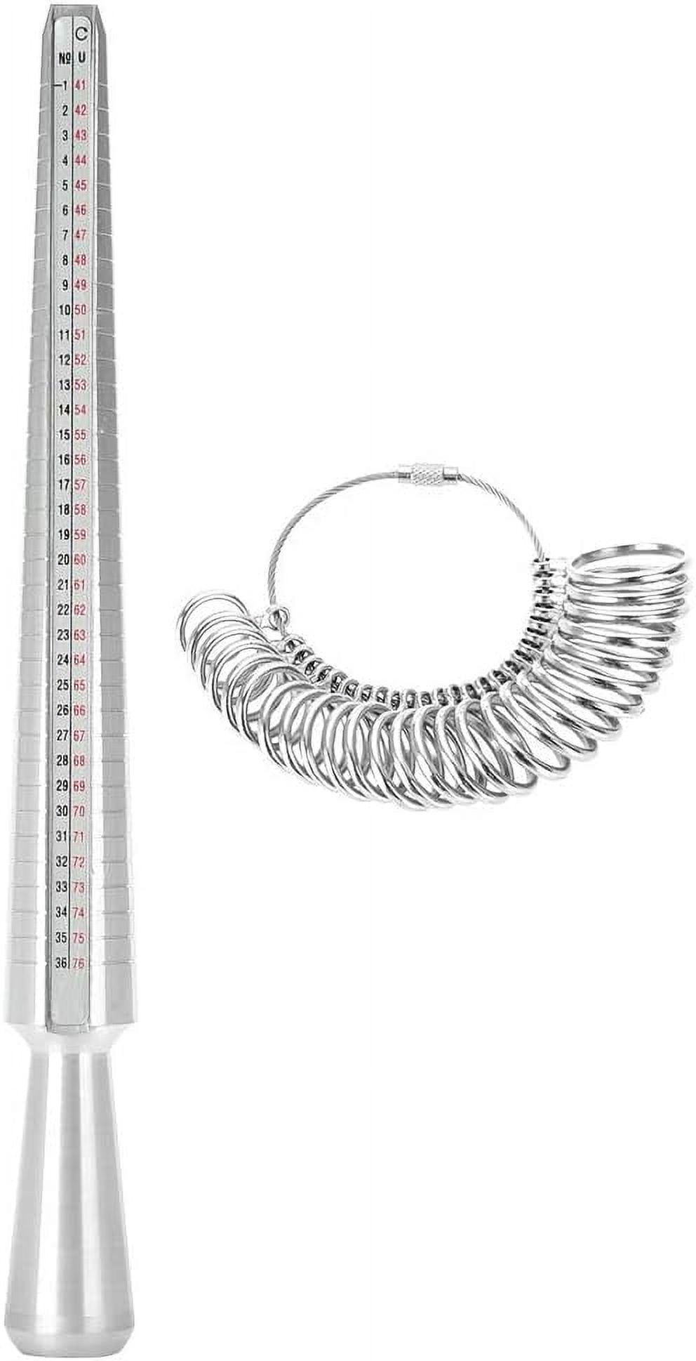 Qkiss Ring Mandrel Stick Finger Gauge Sizer Jewelry Measuring Tool Set ...